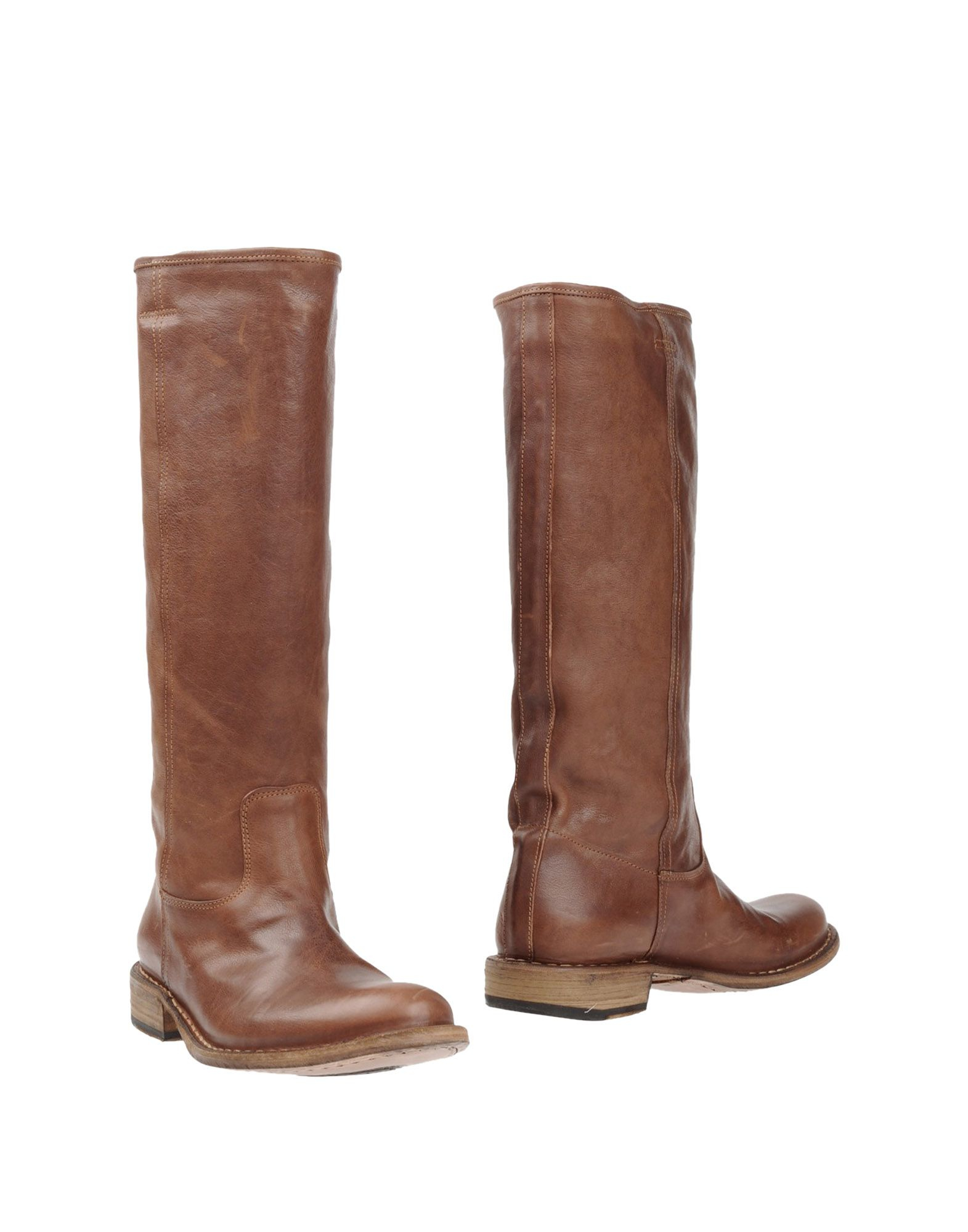 Fiorentini + baker Distressed-Leather Knee-High Boots in Brown | Lyst