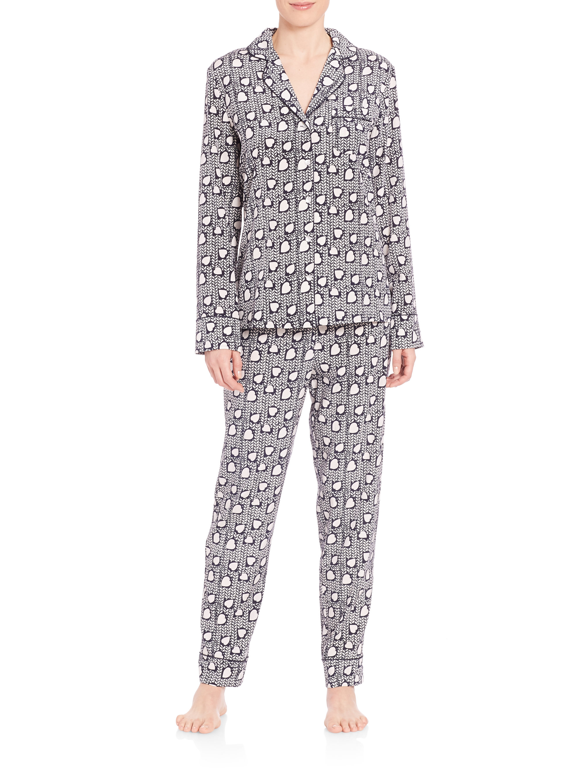 Stella mccartney Poppy Snoozing Stretch Silk Pajamas in White | Lyst