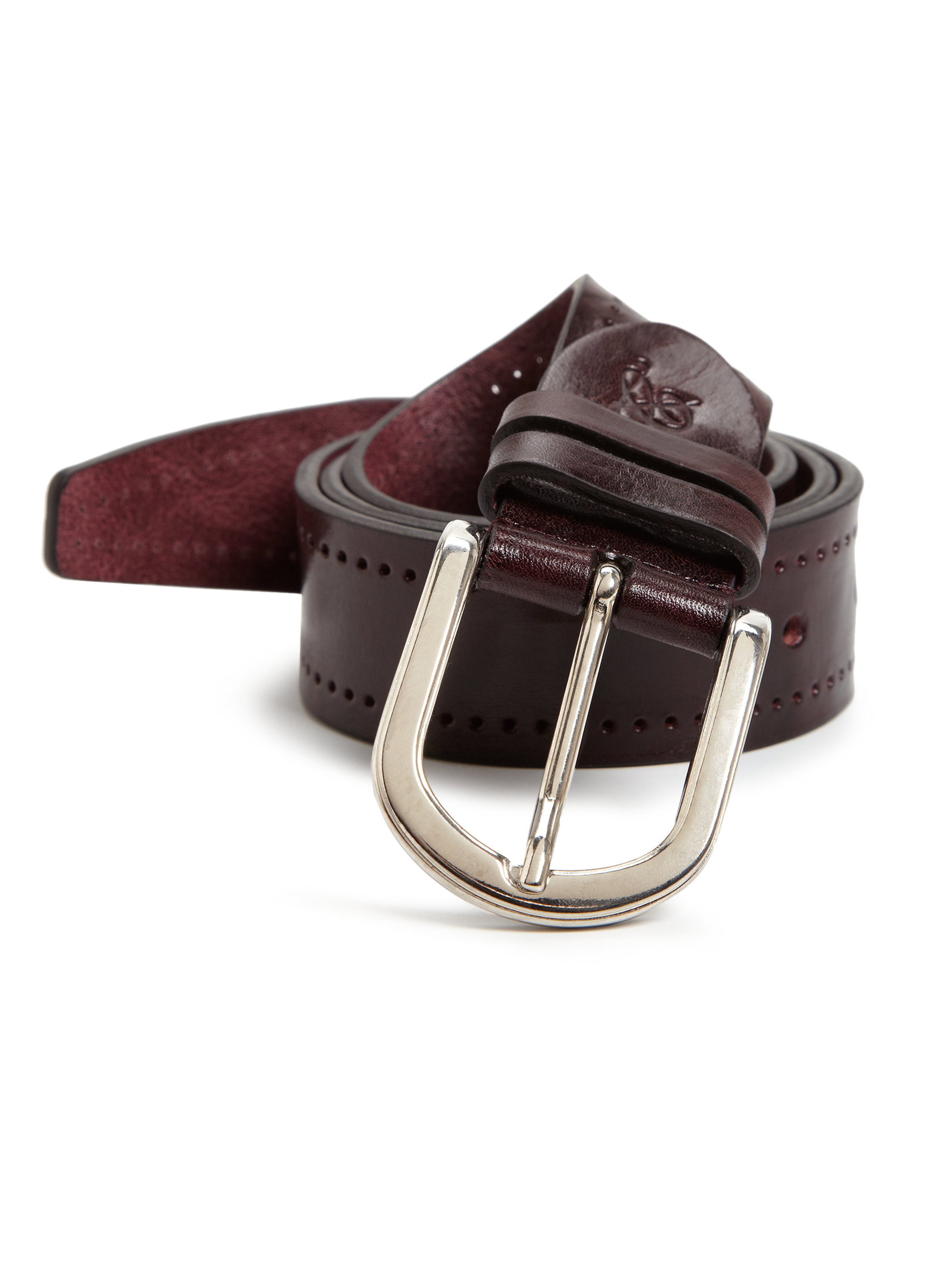 Lyst - Canali Perforated Leather Belt in Brown for Men