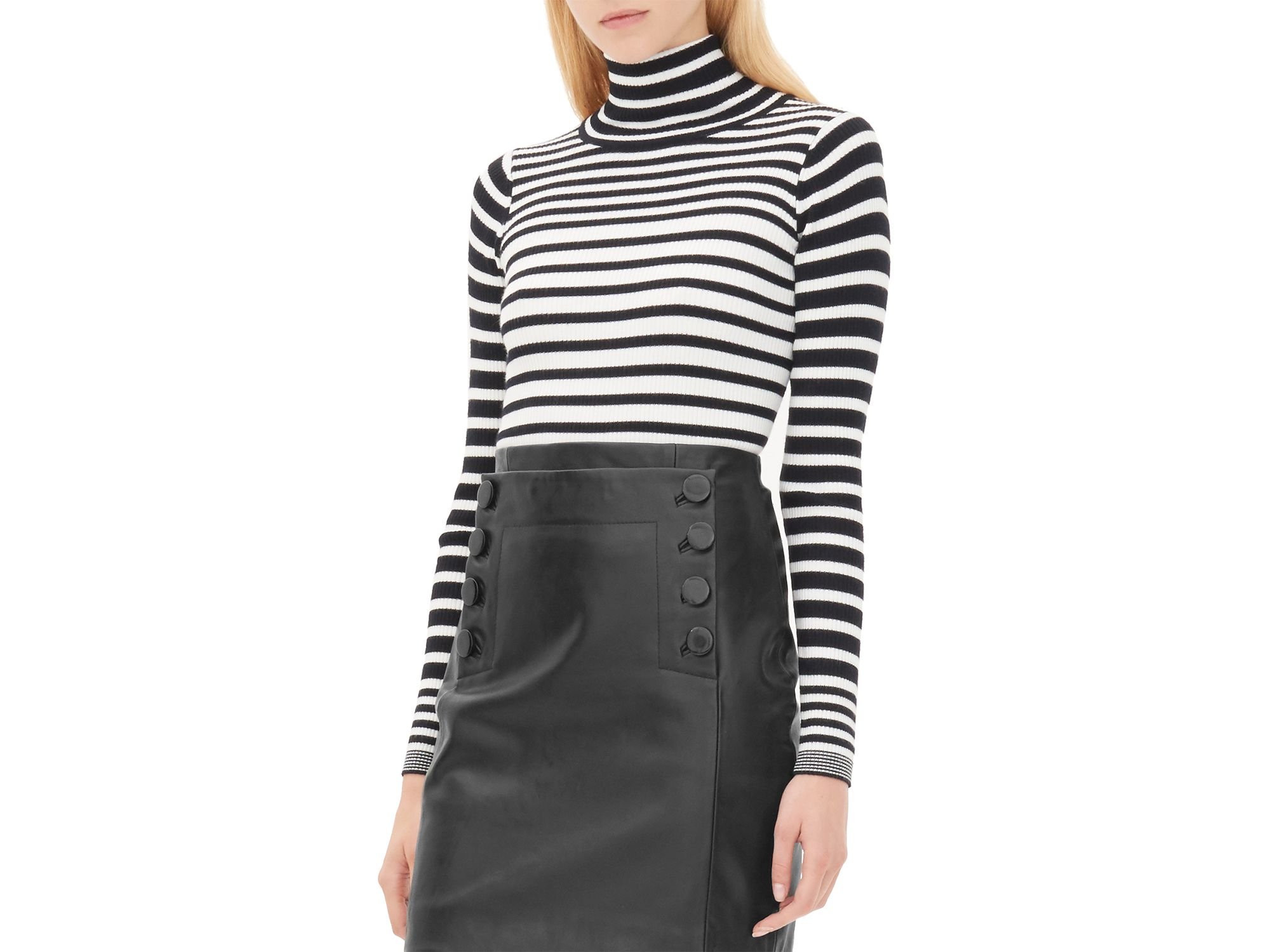 Lyst - Sandro Sky Striped Turtleneck in Blue
