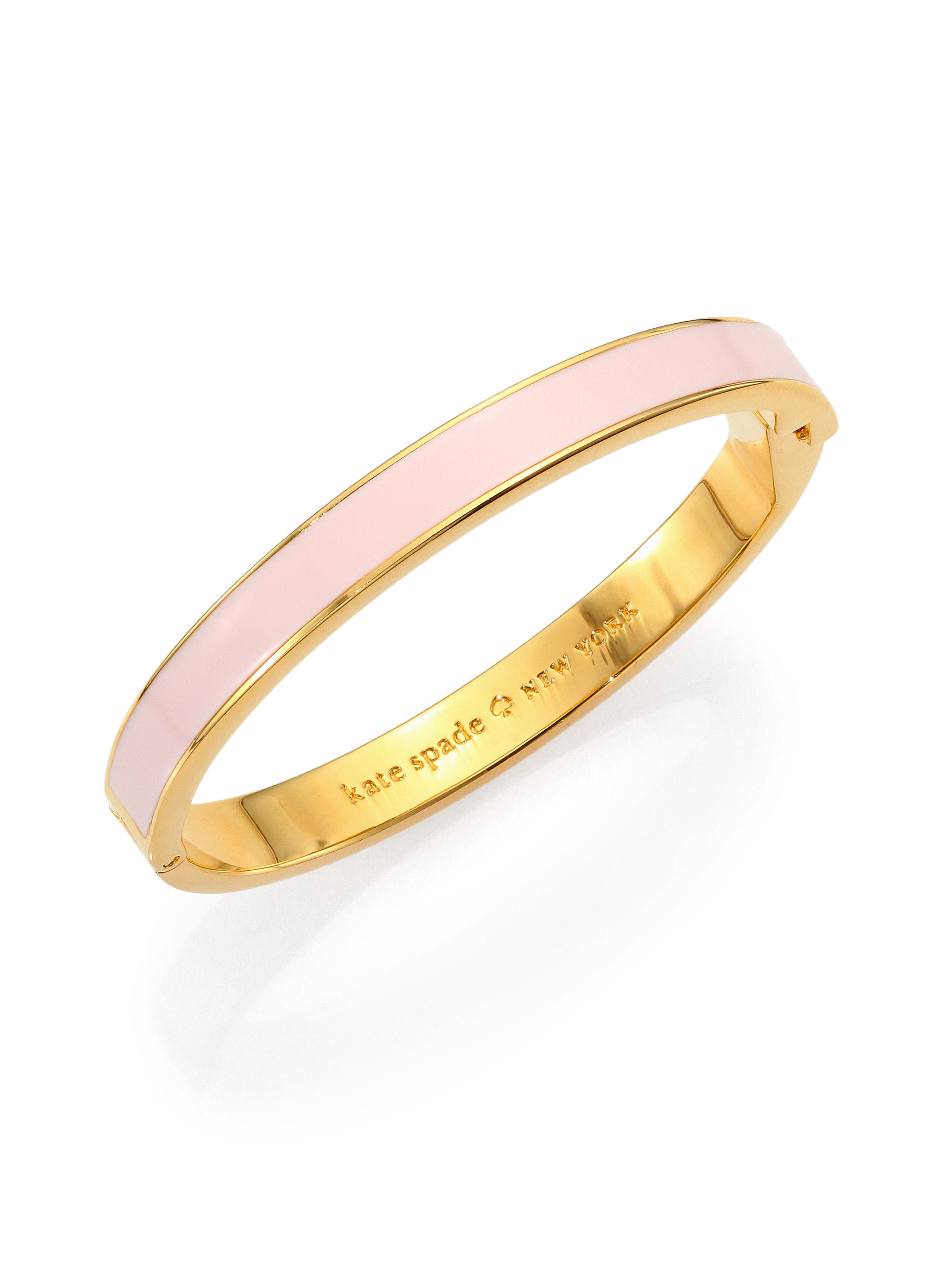 Kate Spade Make Me Blush Enamel Idiom Bangle Bracelet in Pink - Lyst