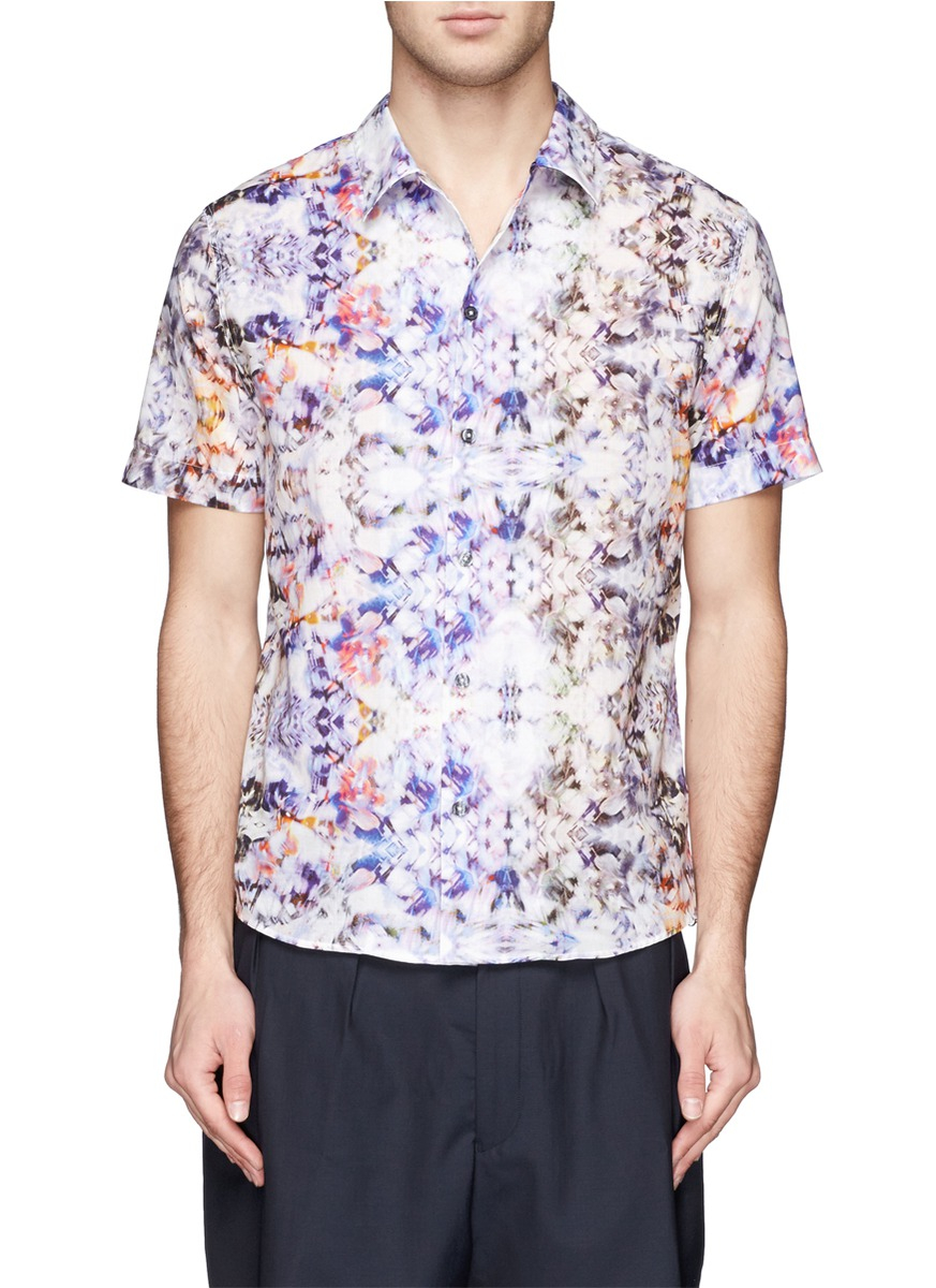 Ps By Paul Smith Facet Floral Print Shortsleeve Shirt in Multicolor for ...
