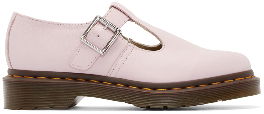 Dr. Martens Pink Leather Pulley Mary-janes in Pink - Lyst