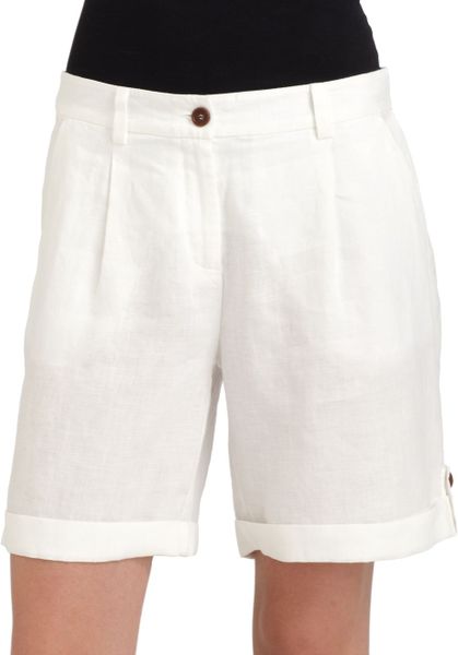 Eileen Fisher Linen City Shorts in White | Lyst