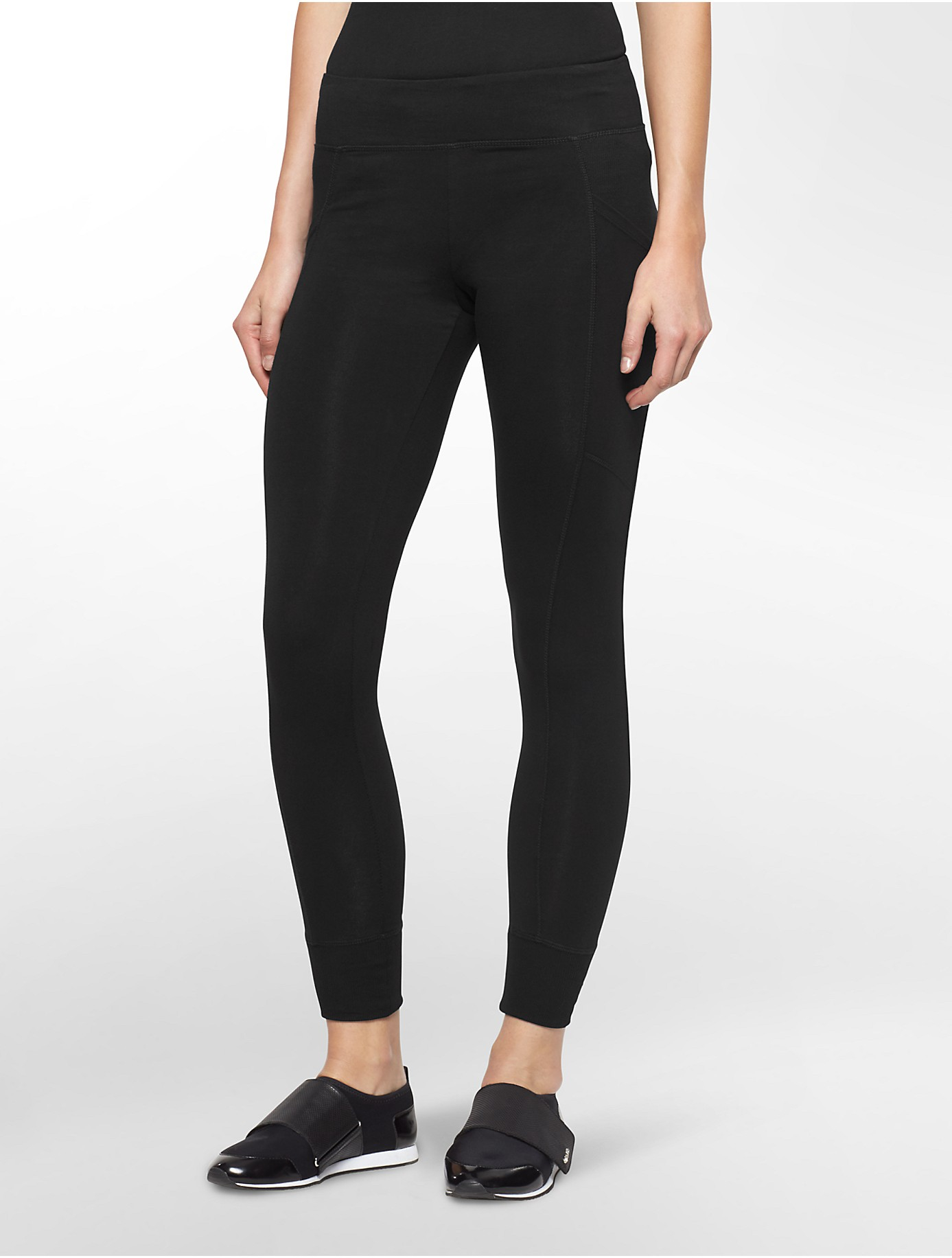 Lyst Calvin Klein White Label Performance Ankle Cuff Leggings In Black