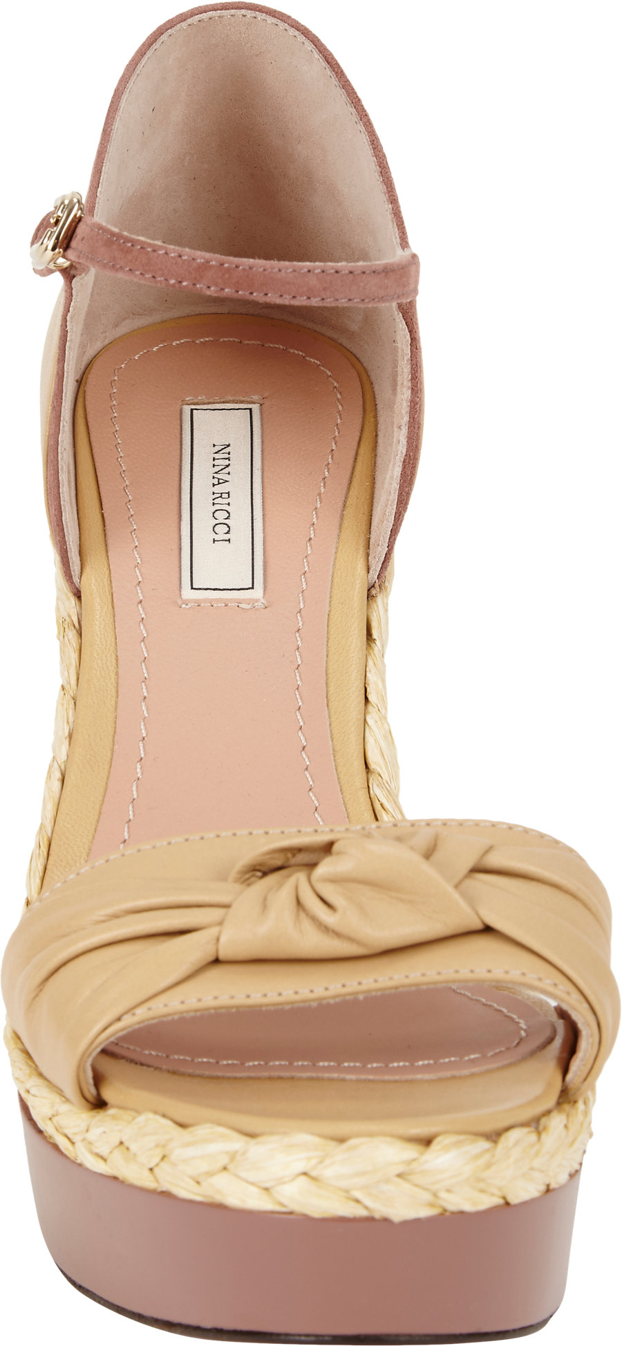 Lyst - Nina Ricci Knotted Espadrille Wedge Sandals in Natural