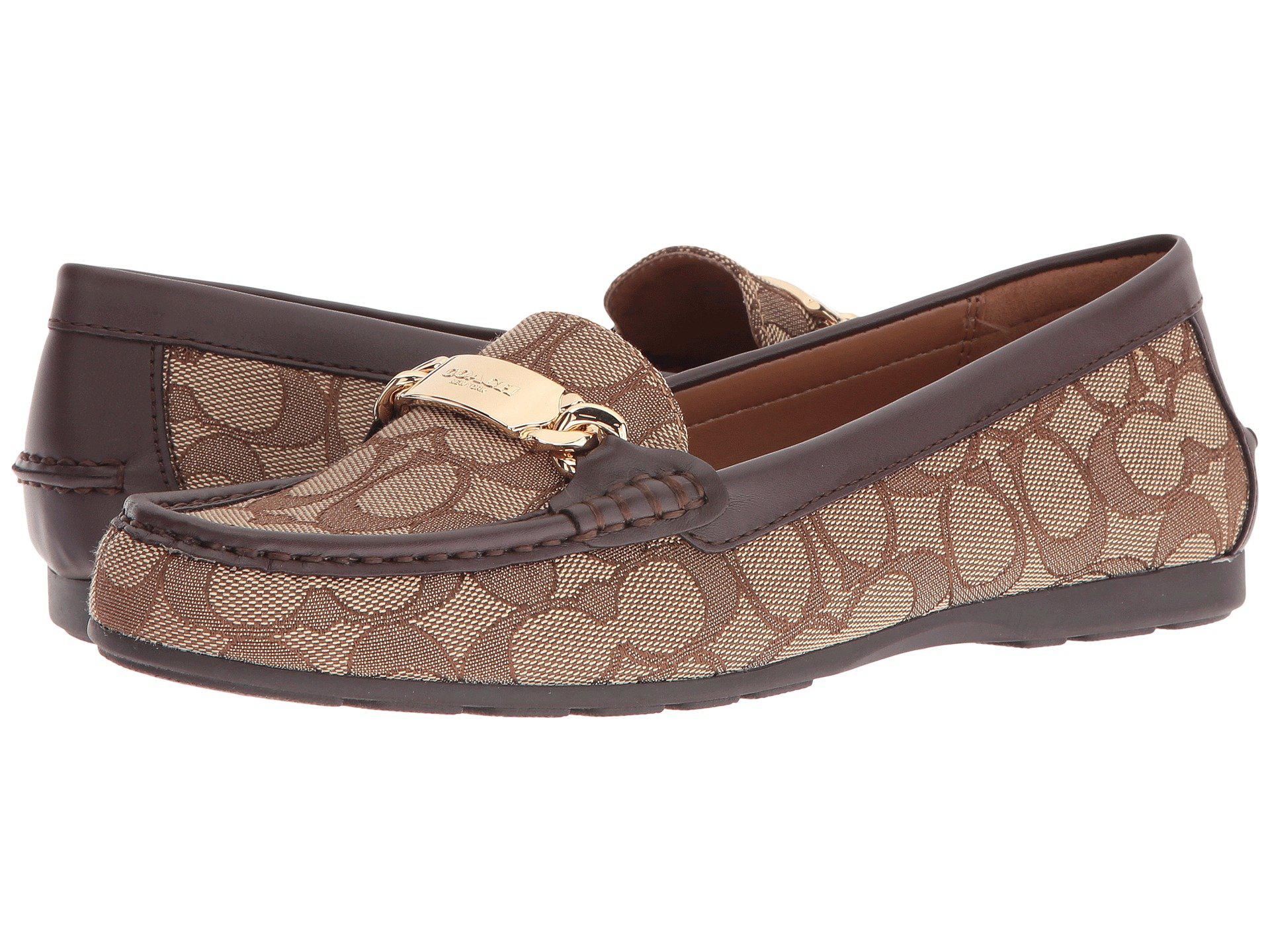 Lyst - Coach Olive Round Toe Canvas Loafer in Brown