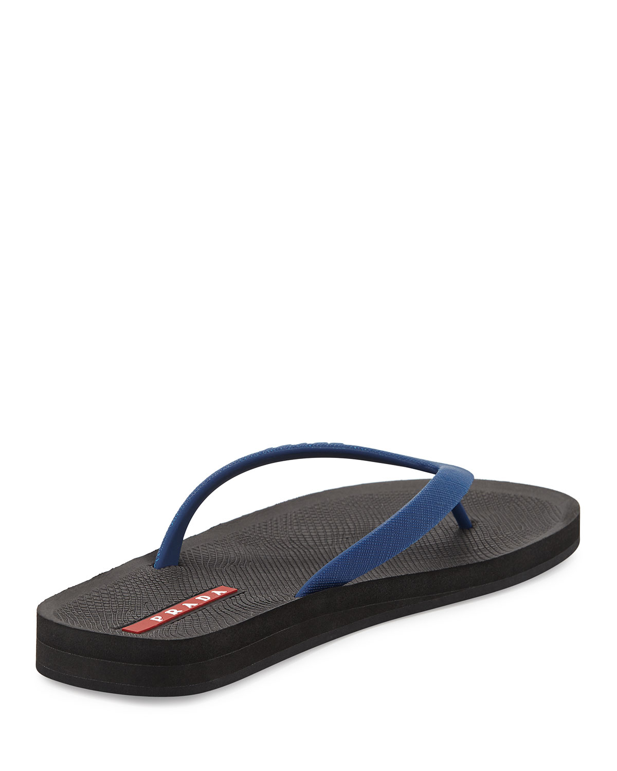 Lyst - Prada Rubber Flip-flop in Blue for Men