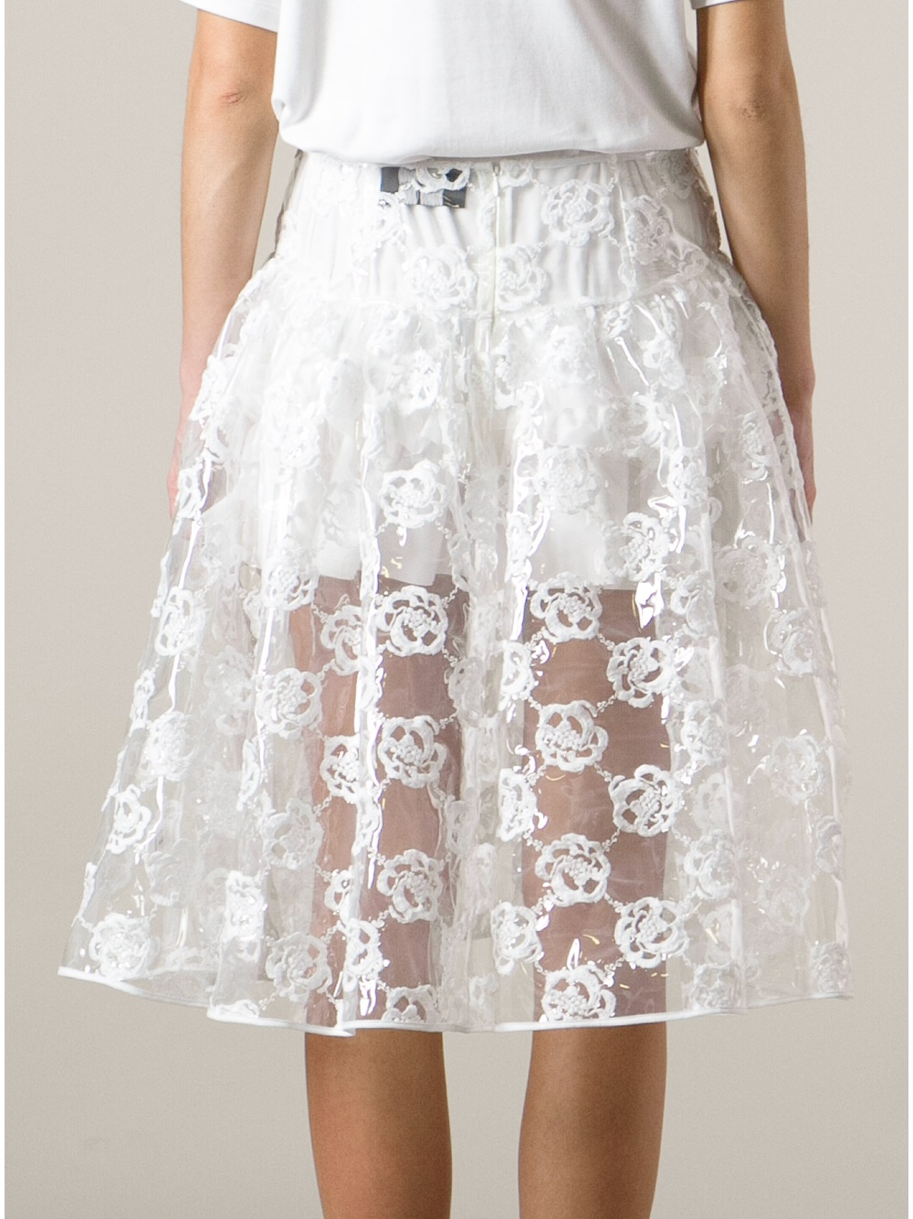 Simone Rocha Lace Applique Skirt in White - Lyst