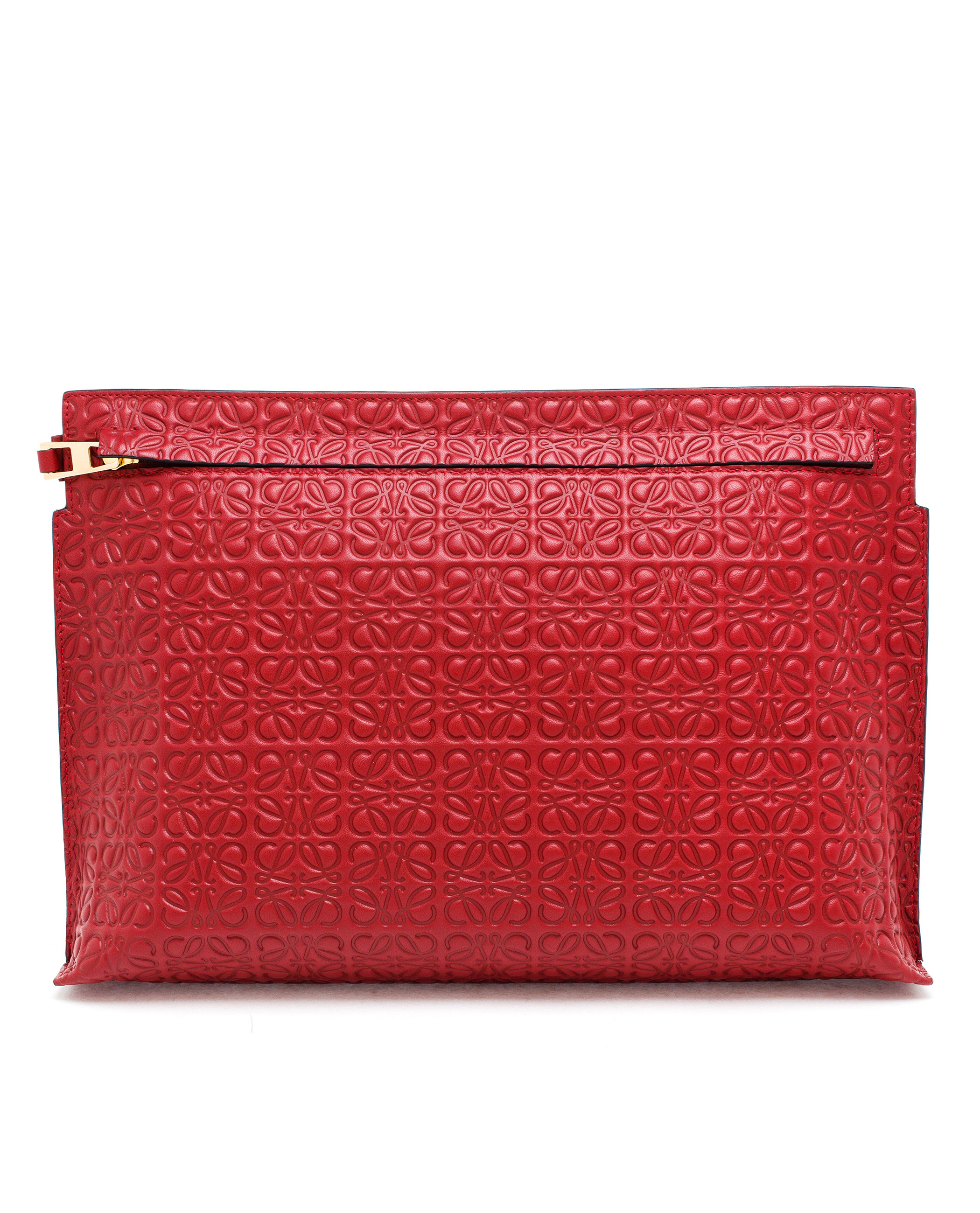 Loewe Engraved Calf Leather Pouch in Red for Men | Lyst