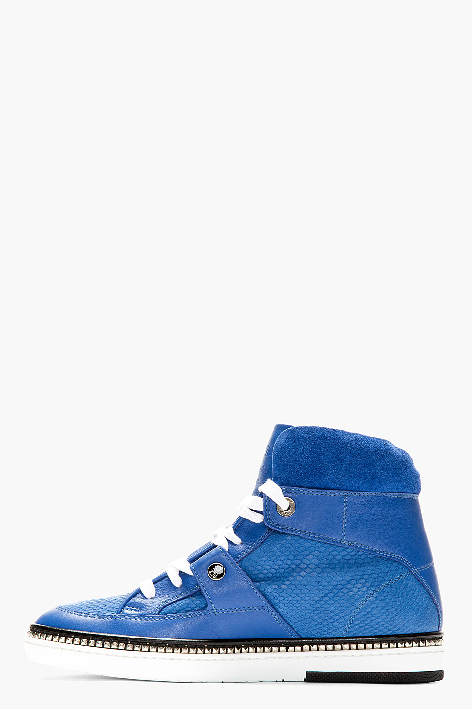 Jimmy Choo Blue Python Embossed Barlowe High_top Sneakers in Blue for ...