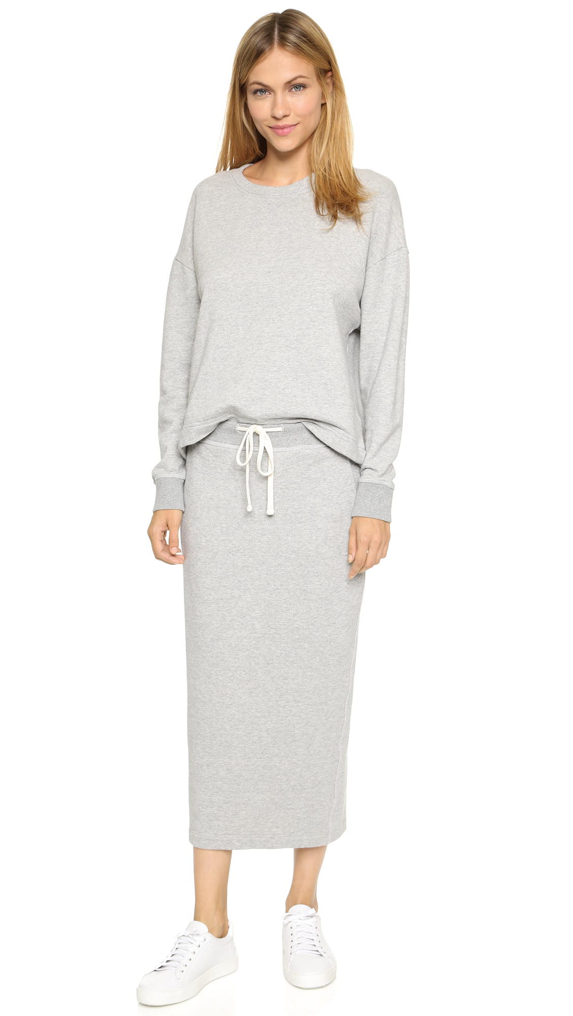 Lyst James Perse Fleece Pencil Skirt In Gray