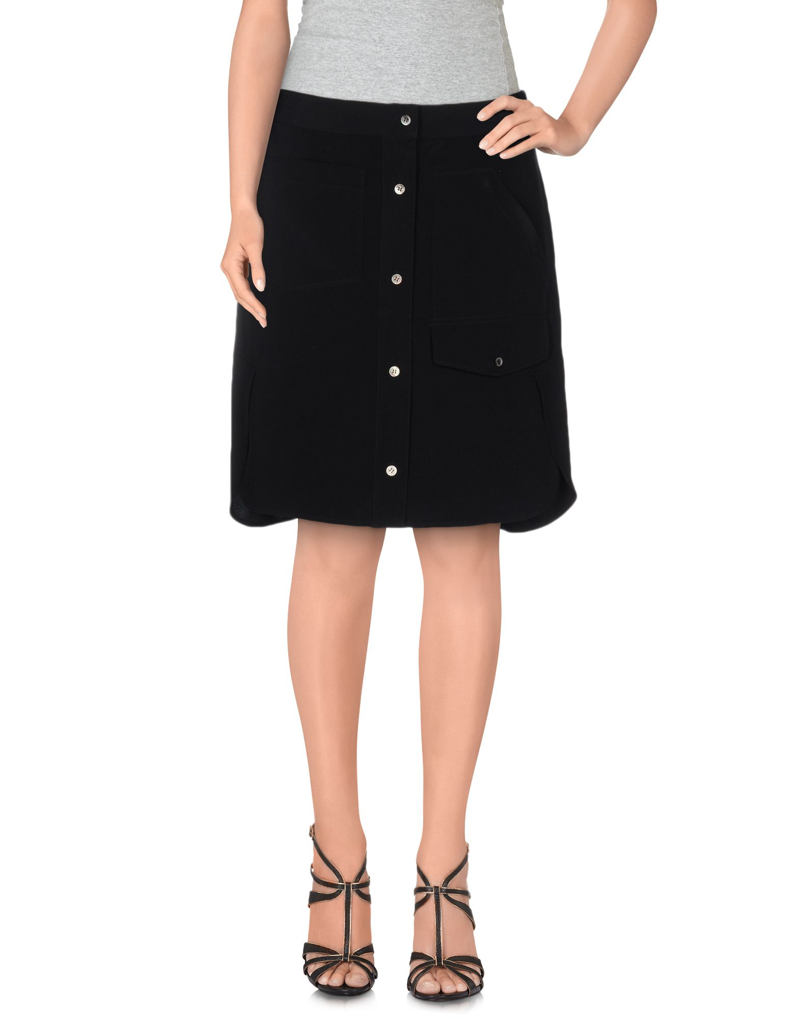 Alexander wang Knee Length Skirt in Black | Lyst