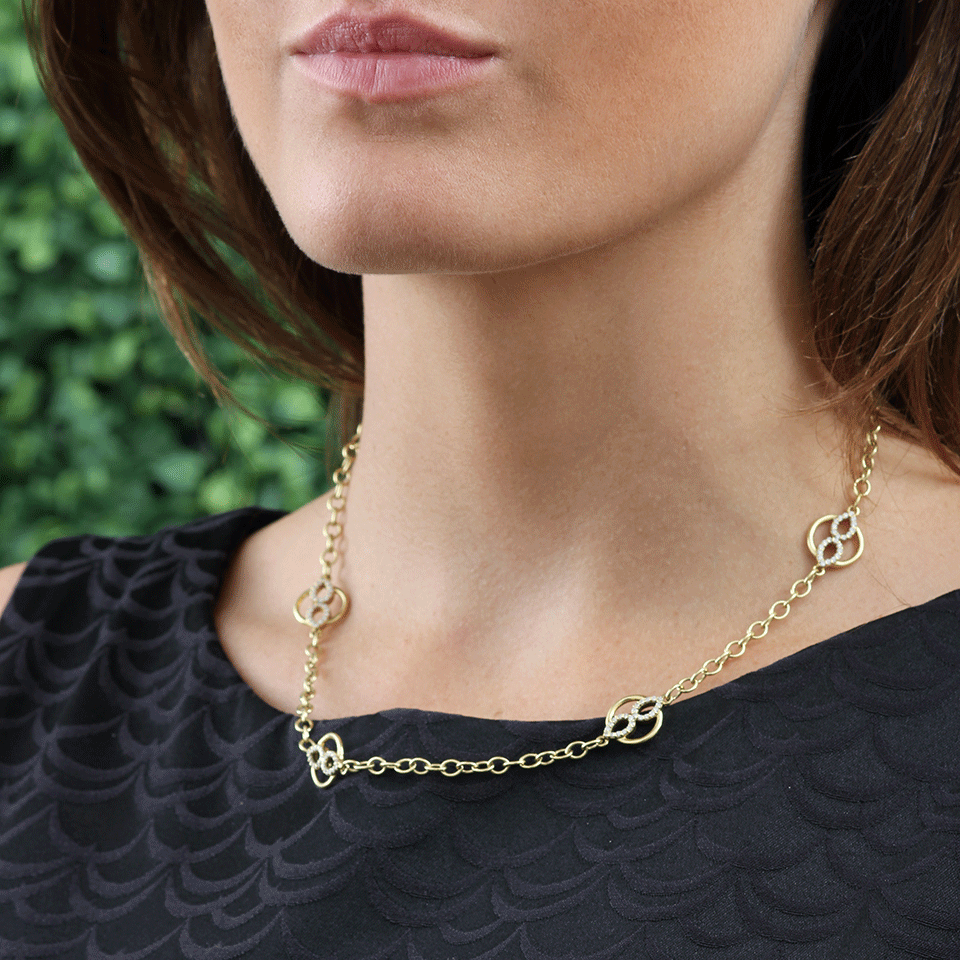 Lyst - Jemma Wynne Pave Diamond Pear Element Necklace in Metallic