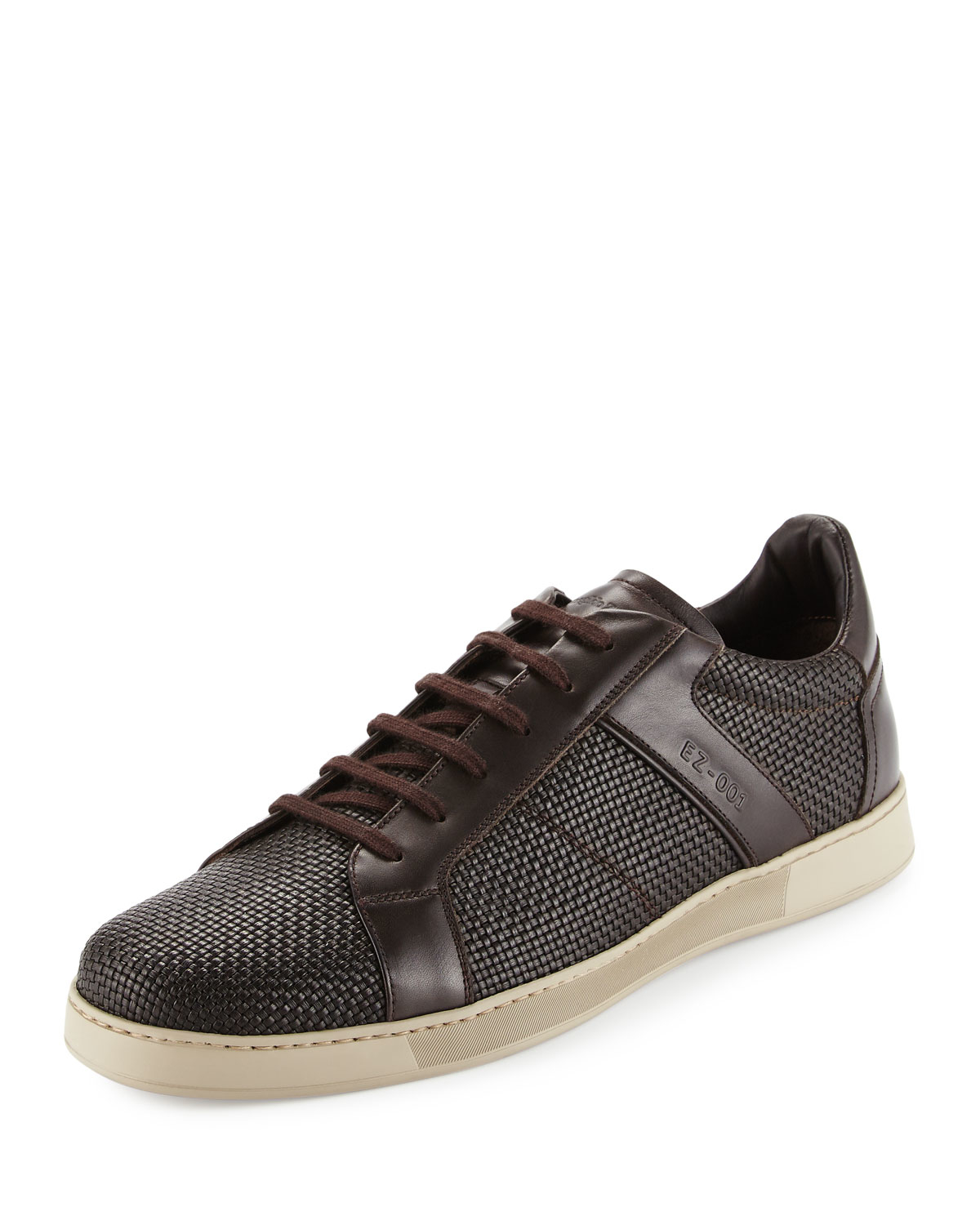 Lyst - Ermenegildo Zegna Free Time Woven Leather Sneaker in Brown for Men