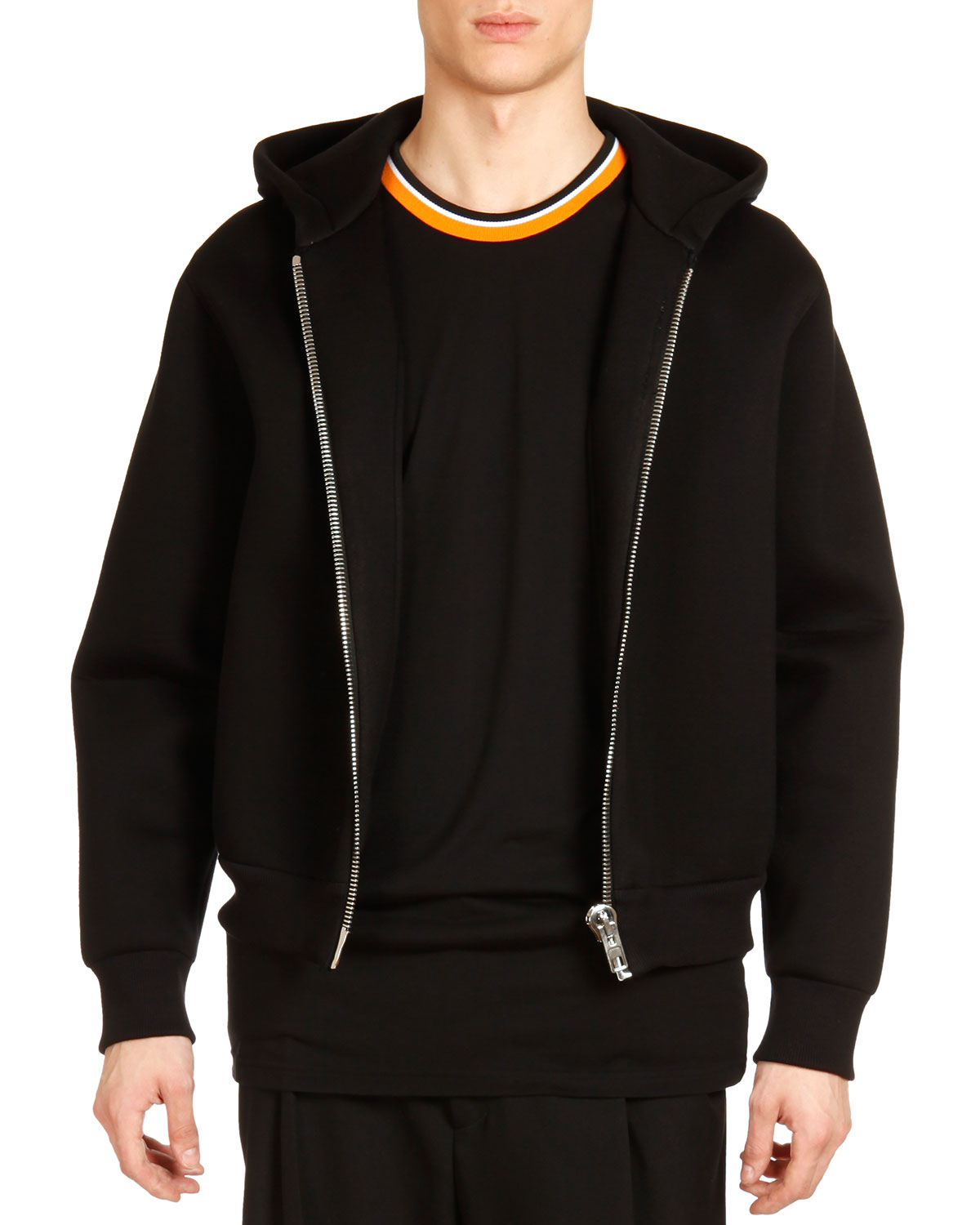Givenchy Neoprene Big-zipper Hoodie in Black for Men | Lyst