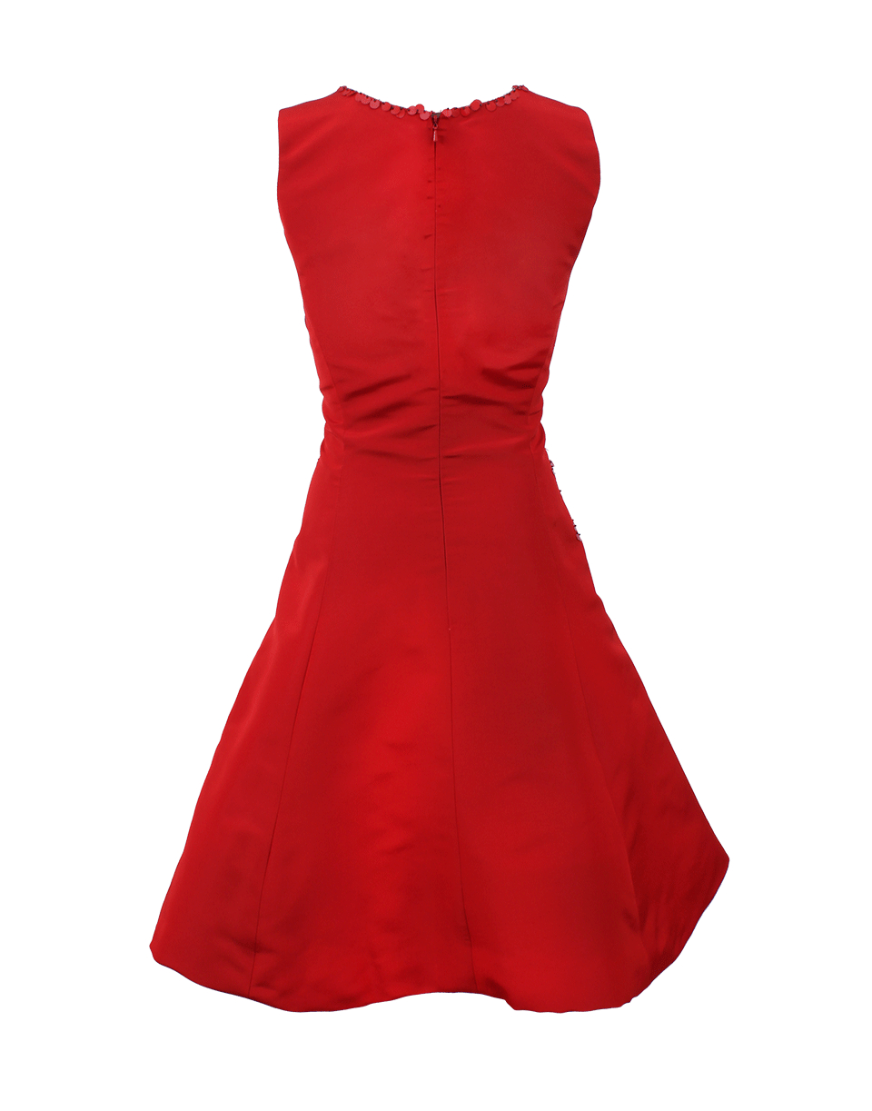 Lyst - Oscar de la renta Bell Shape Beaded Dress in Red