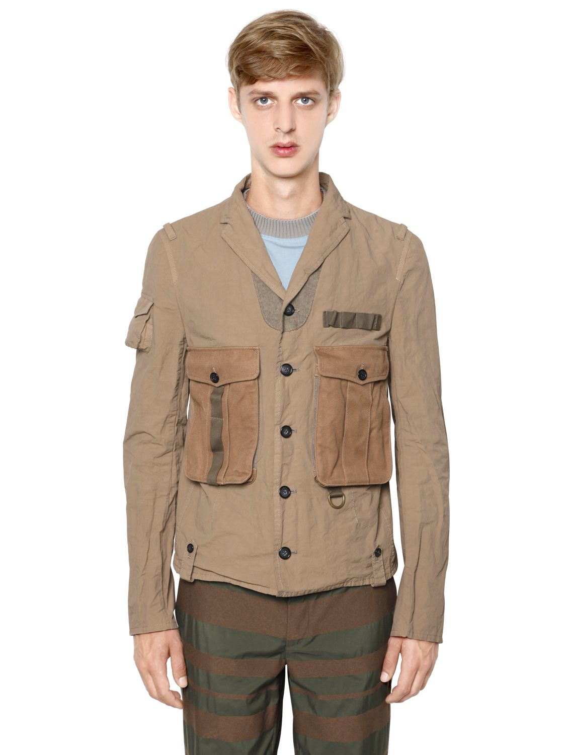 Lyst - Kolor Paper Effect Nylon Casual Jacket in Natural for Men