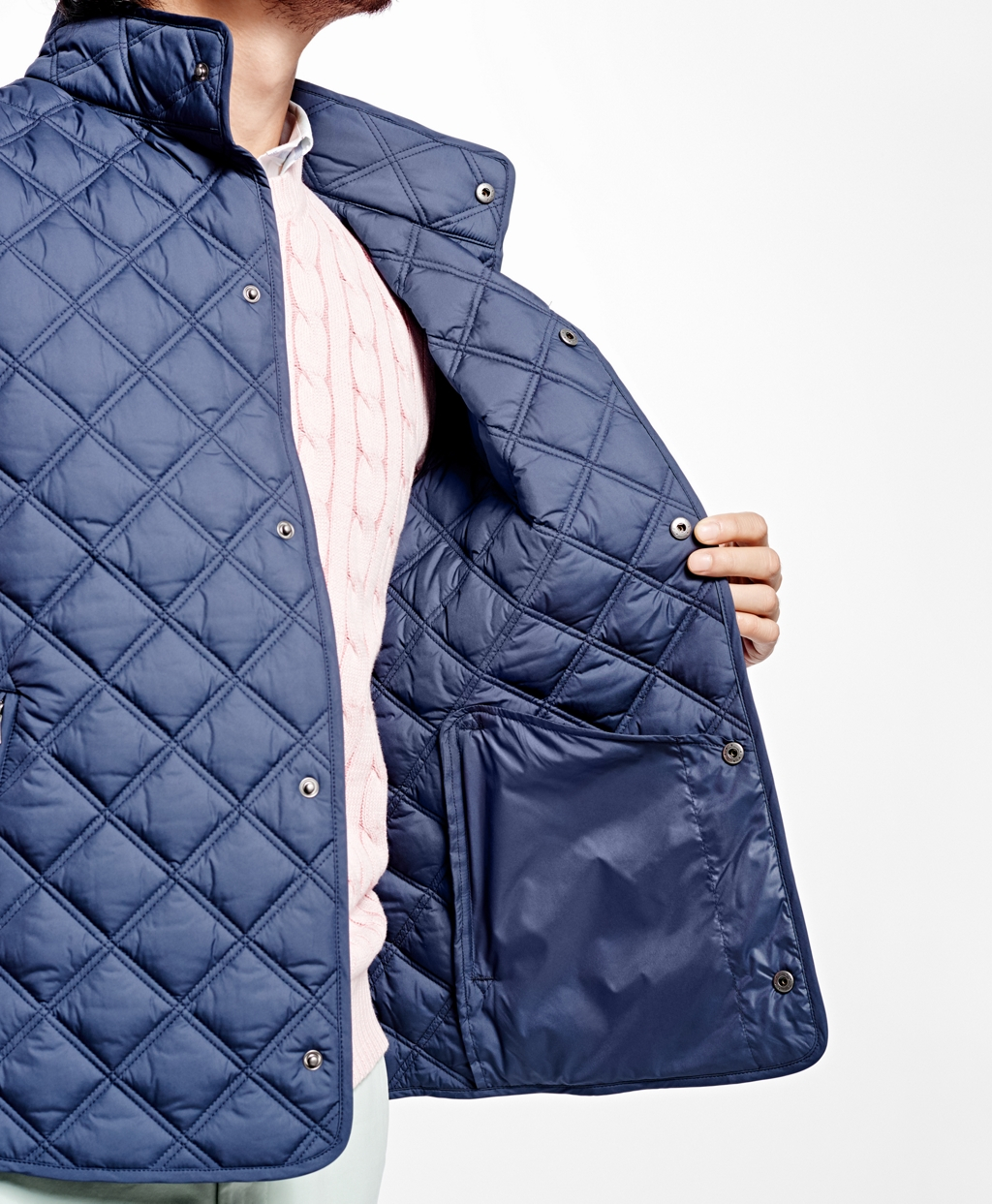 Brooks Brothers Lightweight Diamond Quilted Vest In Blue For Men Lyst
