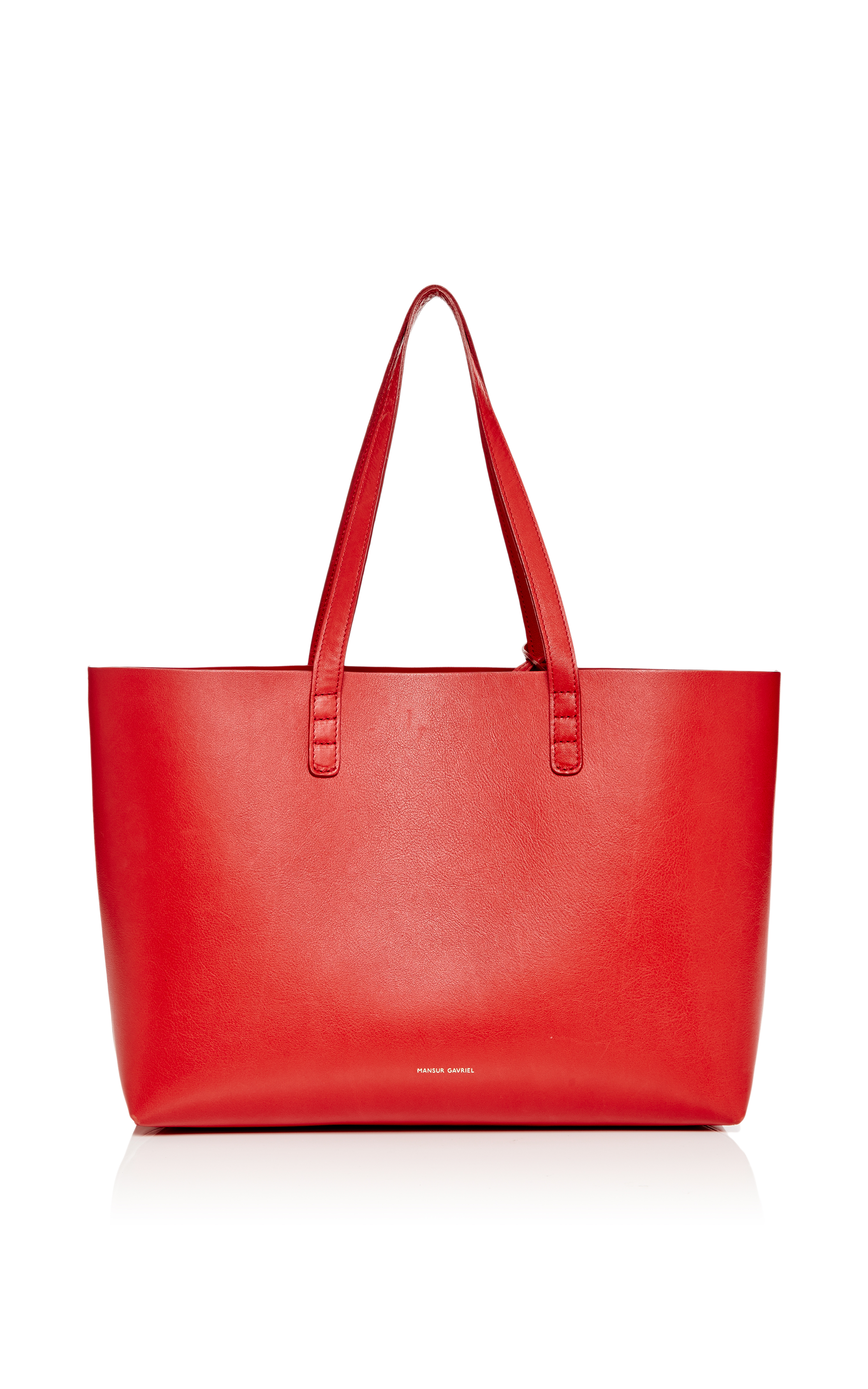 Lyst - Mansur Gavriel Calf Leather Small Tote in Flamma with Flamma ...