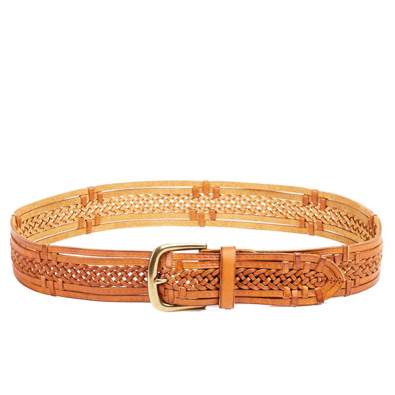 Linea pelle Vintage Lace Braid Belt in Brown (New Cognac) | Lyst