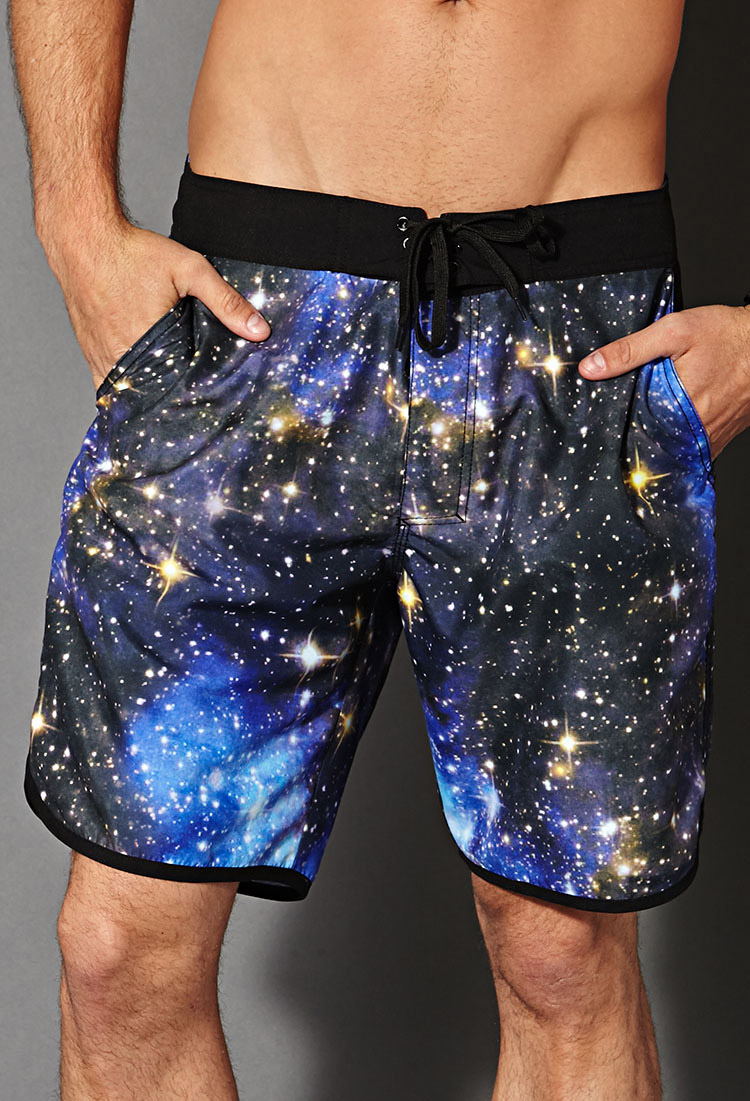 Lyst - Forever 21 Galaxy Print Swim Trunks You've Been Added To The ...