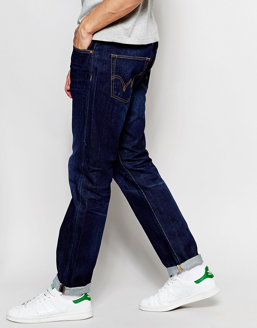 Lyst - Edwin Jeans Ed-55 Relaxed Tapered Compact Indigo Coal Wash Dark ...