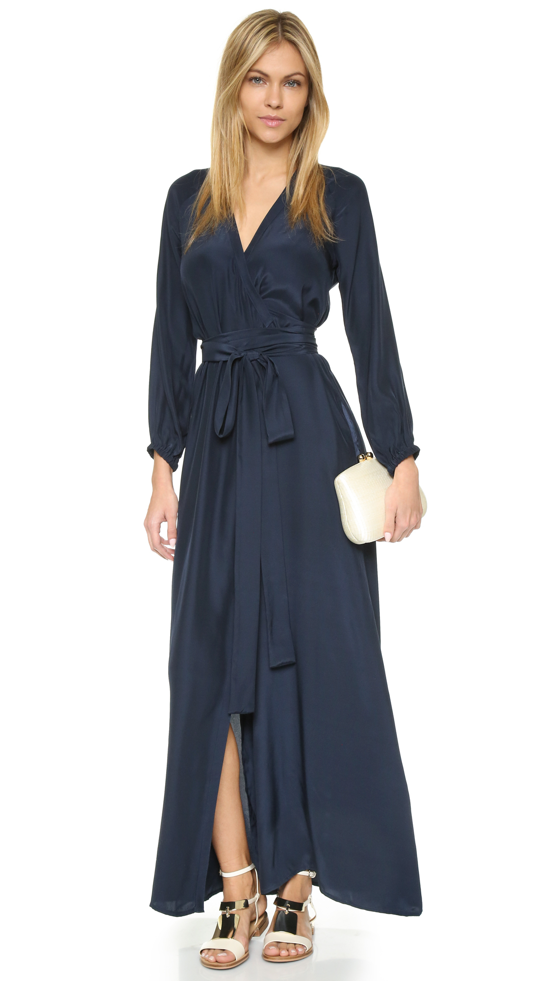 Rhode resort Jagger Wrap Dress in Blue (Navy) | Lyst