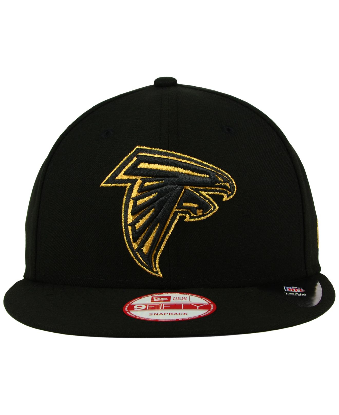 Ktz Atlanta Falcons Black Metallic Gold 9fifty Snapback Cap in Black ...