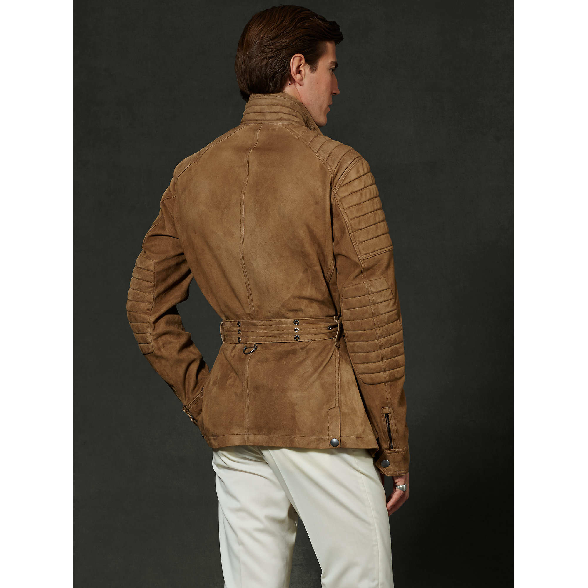 Lyst - Ralph Lauren Purple Label Suede Marine Jacket in Brown for Men