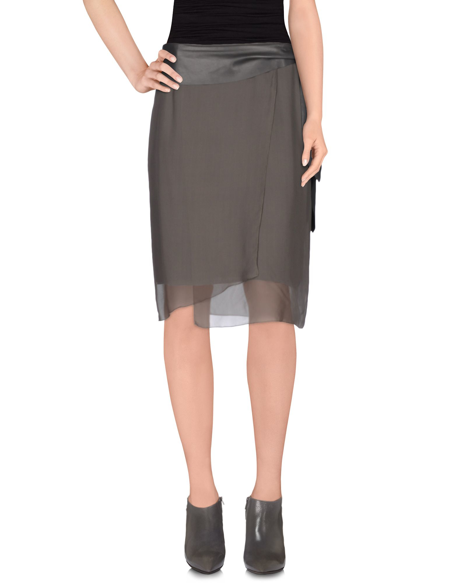 Lyst - Tru Trussardi Knee Length Skirt in Gray