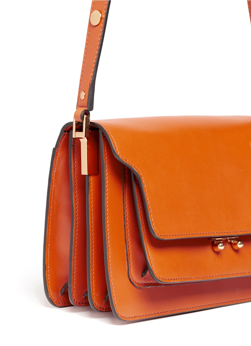 Marni Front Flap Small Crossbody Bag in Brown | Lyst