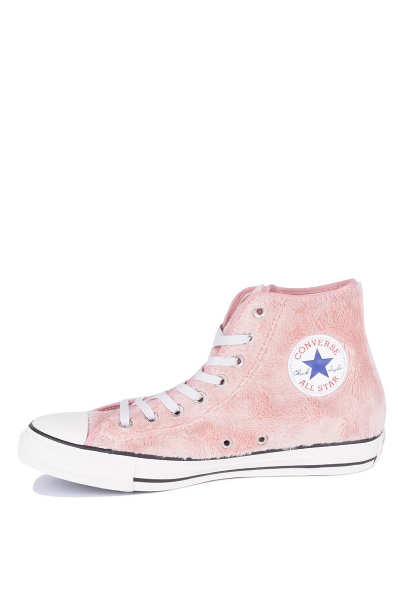 Lyst - Akira Converse Chuck Taylor All Star Fuzzy Hi Top Sneaker in Pink