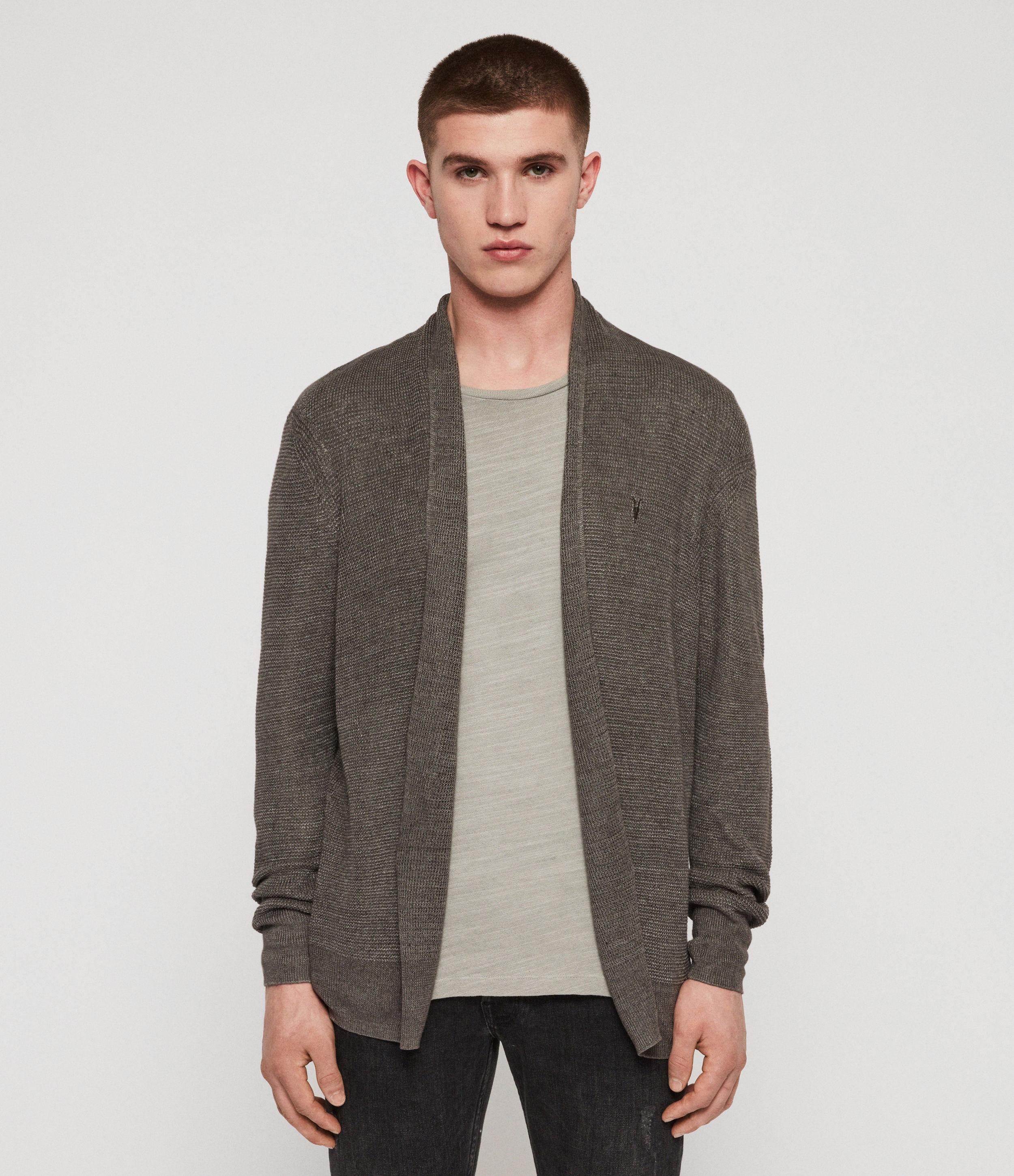 AllSaints Tarn Linen Cardigan for Men - Lyst