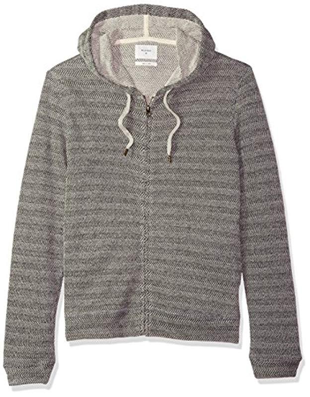 Lyst - Billy Reid Full Zip Herringbone Texture Hoodie in Gray for Men