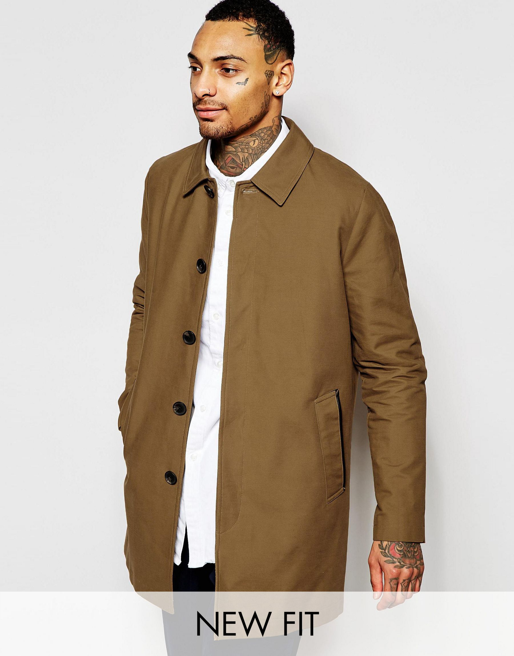 Asos Trench Coat - ASOS Cotton Oversized Trench Coat In Stone in ...