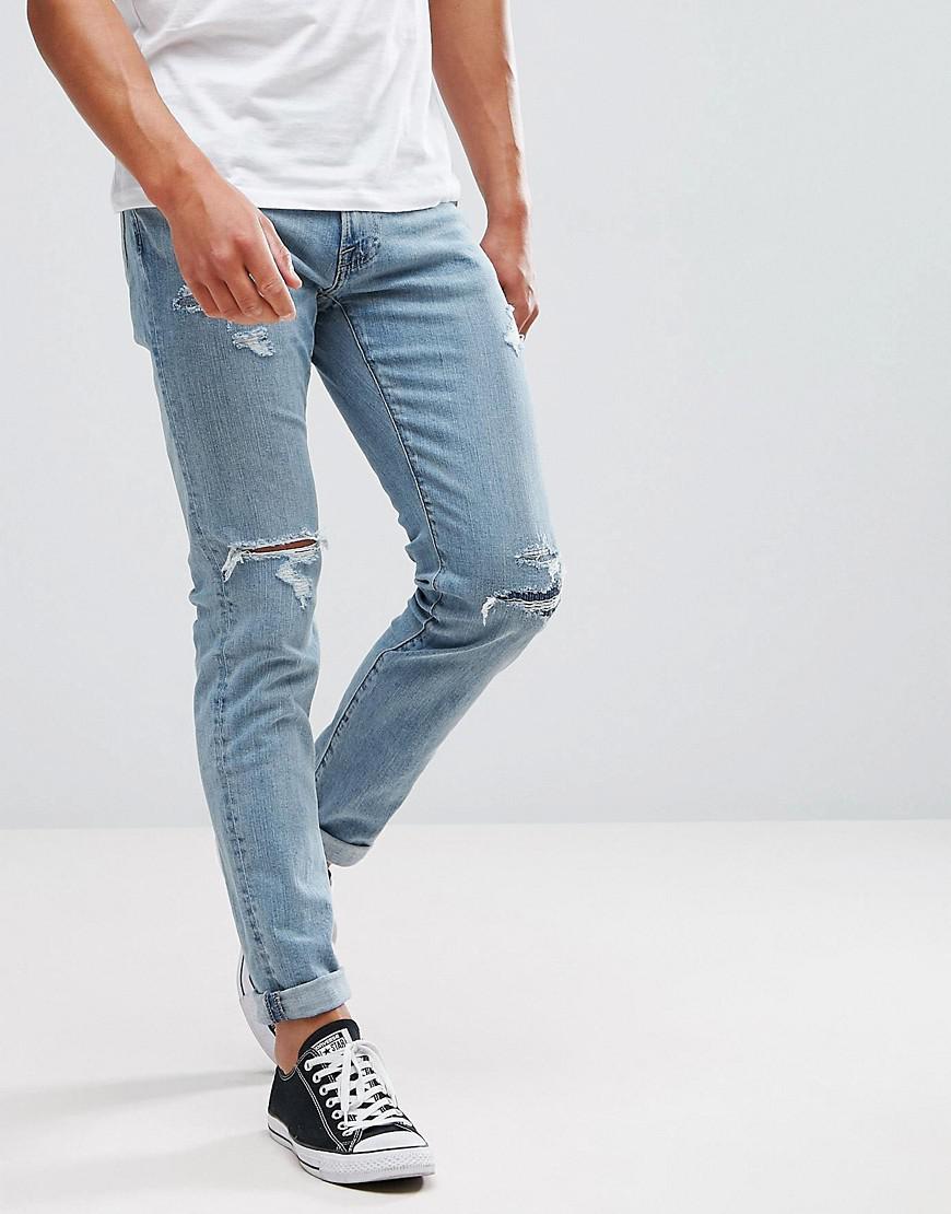 Lyst - Abercrombie & Fitch Skinny Fit Jeans In Destroyed Light Wash in ...
