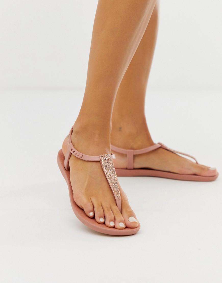 Ipanema Pop Glitter Flat Sandals in Pink - Lyst