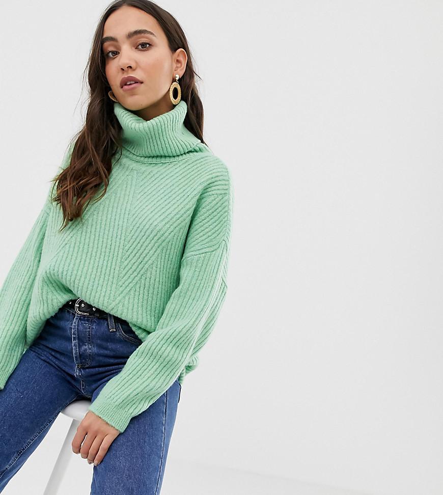 Lyst - Stradivarius Oversized Turtleneck Sweater In Green in Green