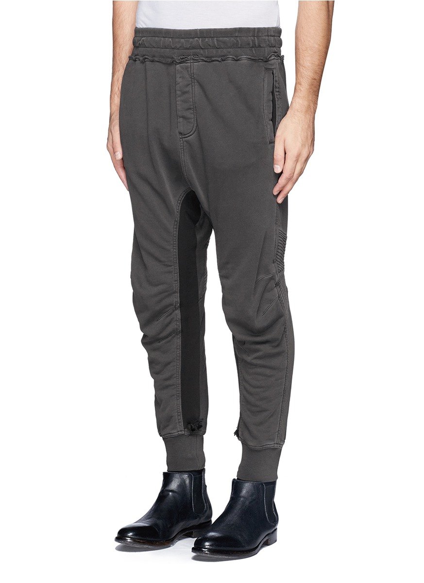 Lyst - Haider Ackermann Raw Edge Rib Knee Sweatpants in Gray for Men