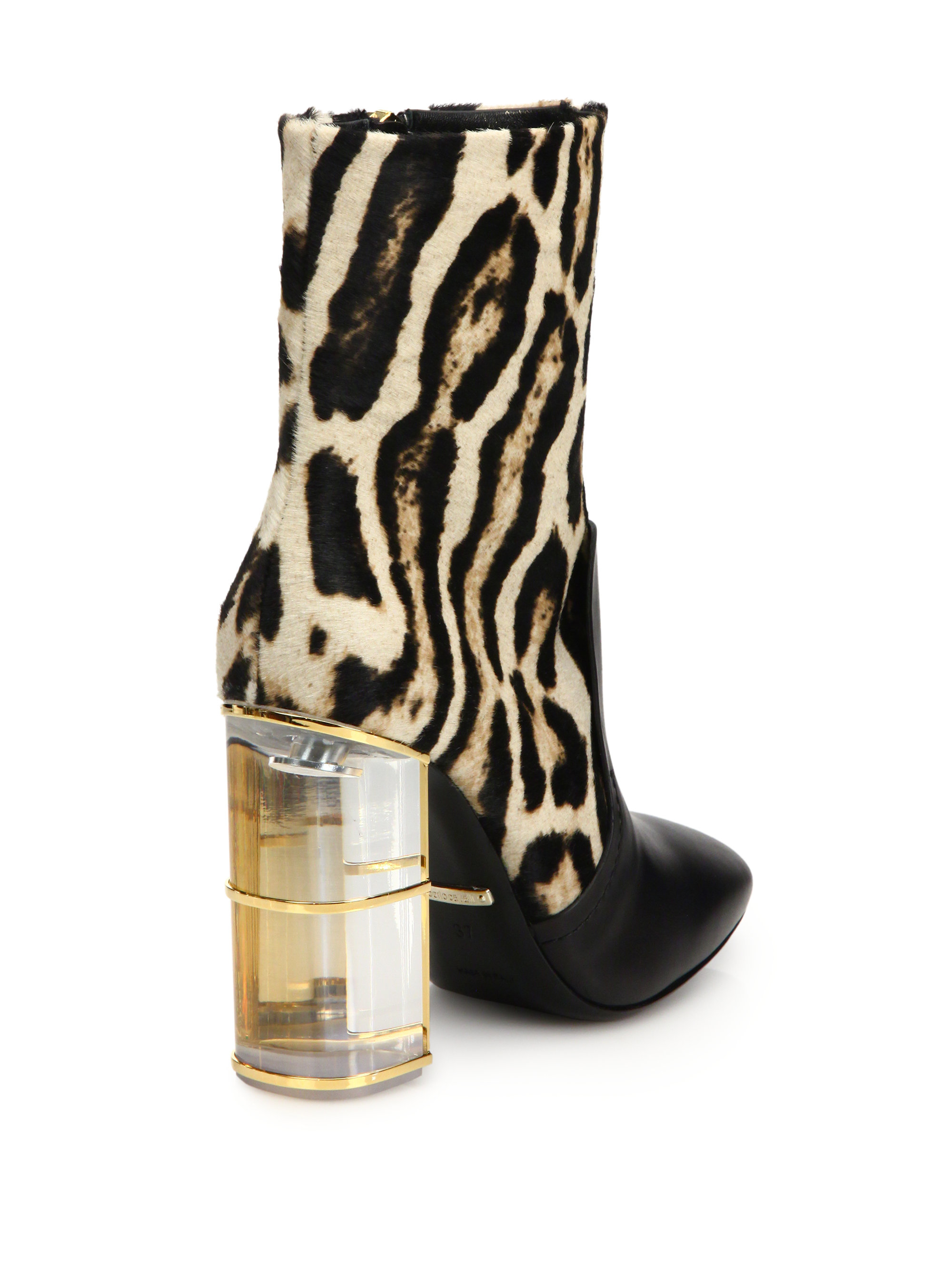 Lyst - Roberto Cavalli Leopard-Print Calf-Hair Ankle Boots in Black Lyst - Roberto Cavalli Leopard-Print Calf-Hair Ankle Boots in Black