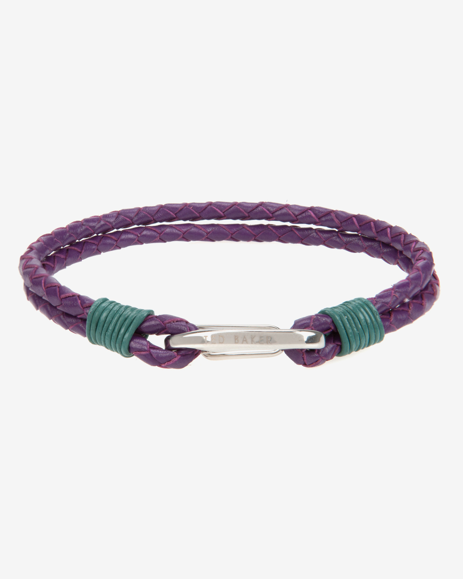 Lyst - Ted Baker Woven Leather Bracelet in Purple for Men