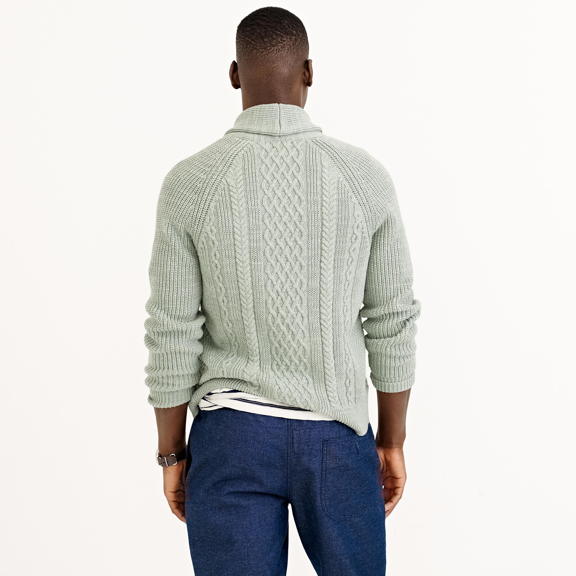Lyst - J.Crew Textured Cotton Shawl-collar Cardigan Sweater in Gray for Men