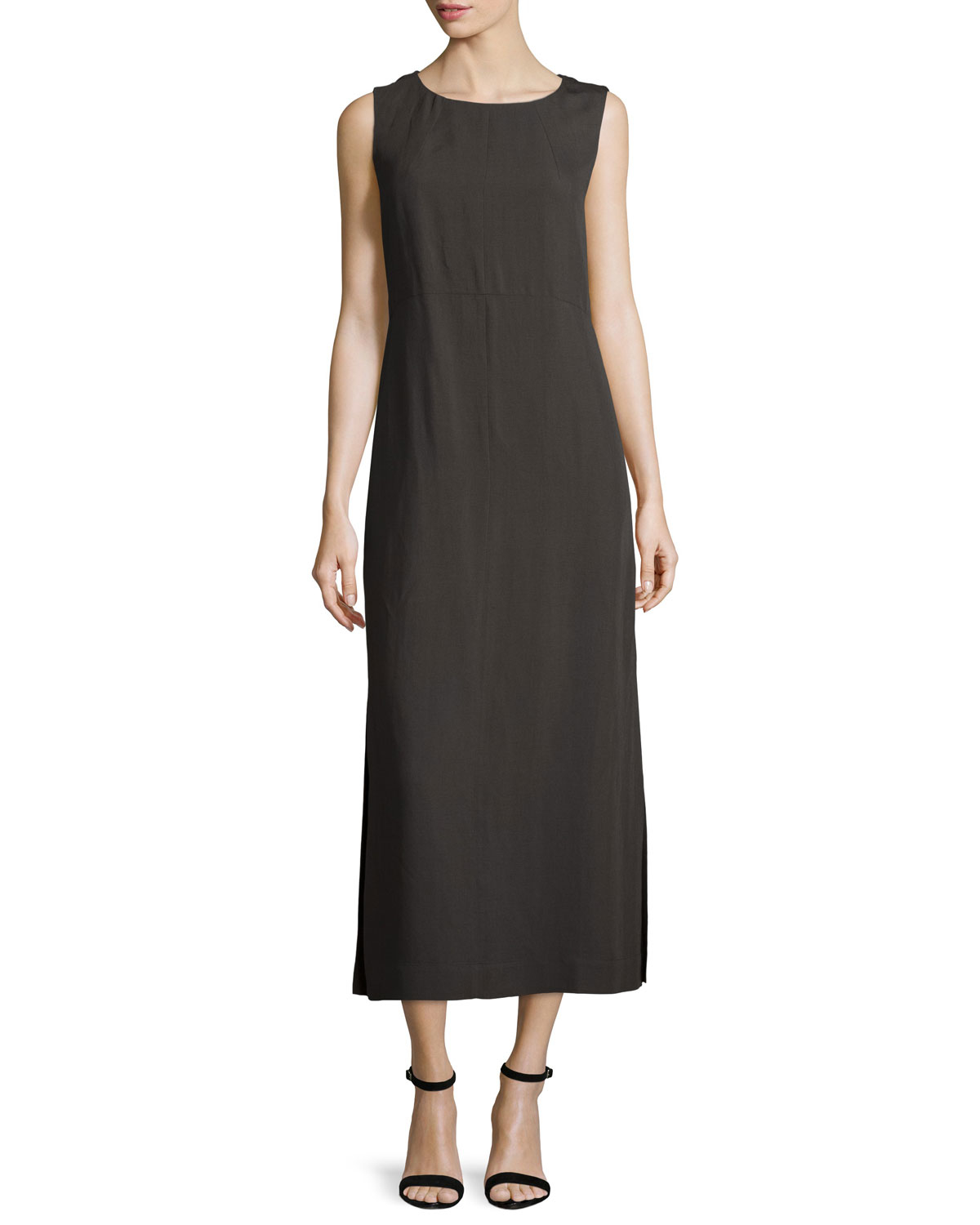 Lafayette 148 New York Gyldan Sleeveless Midi Dress In Gray Lyst