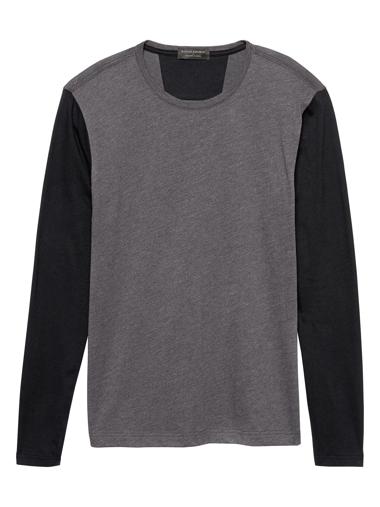 Lyst - Banana Republic Factory Moisture Wicking Contrast Sleeve T Shirt ...