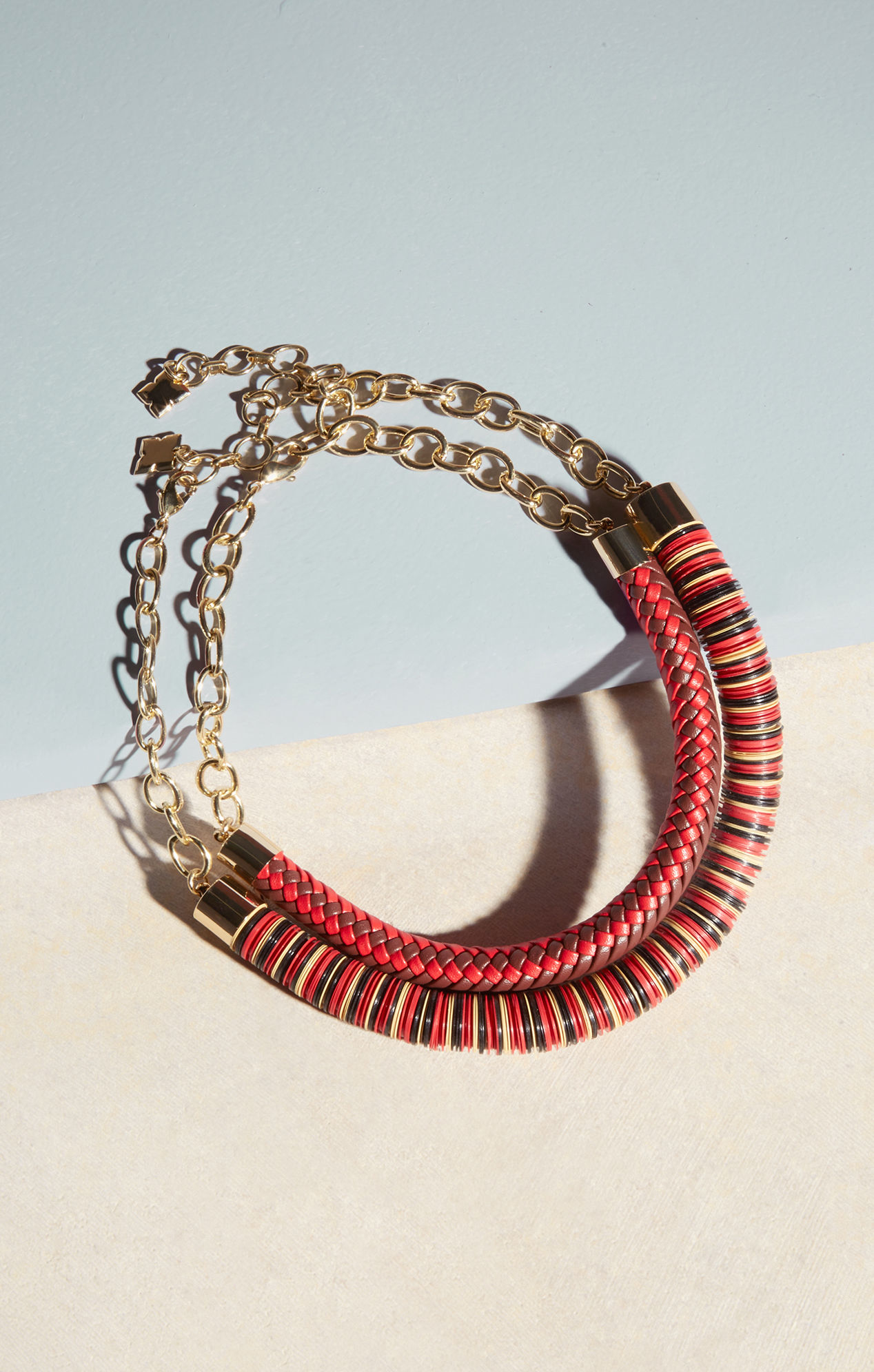 Lyst - Bcbgmaxazria Beaded Chain Necklace in Red