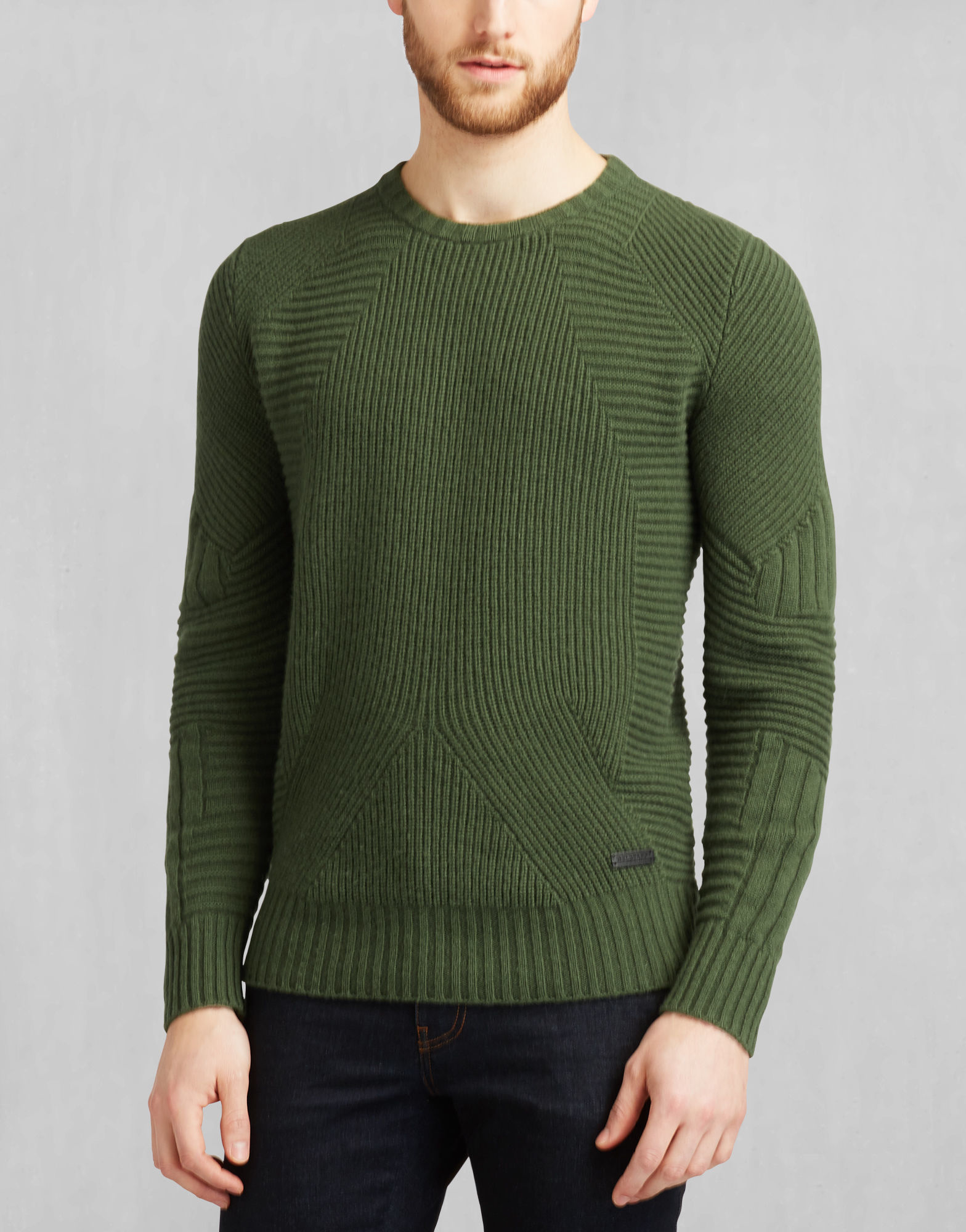 Belstaff Lincefield Crewneck Sweater in Khaki for Men (Military Green ...
