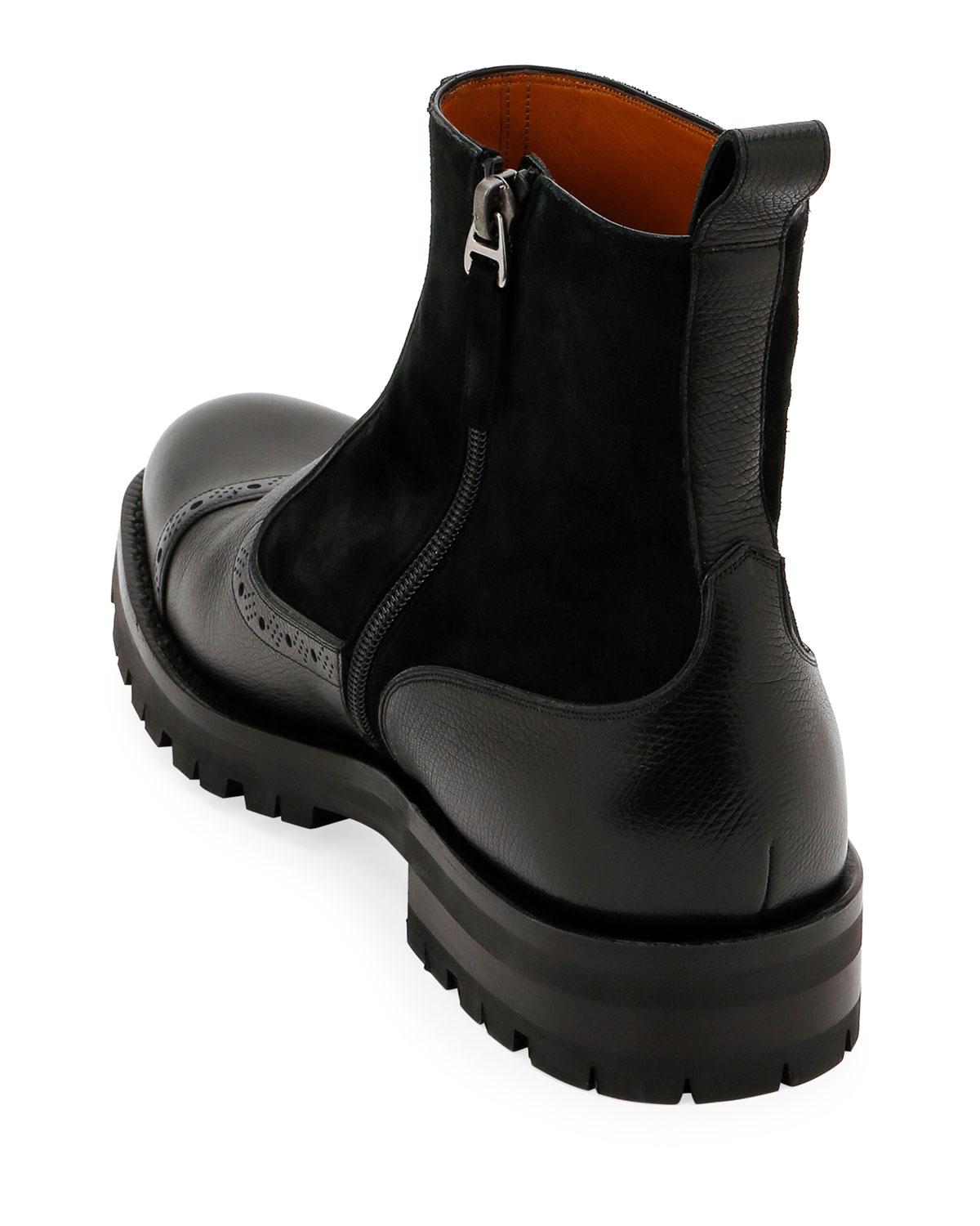 Bally Men's Geber Leather & Suede Side-zip Boots in Black for Men - Lyst