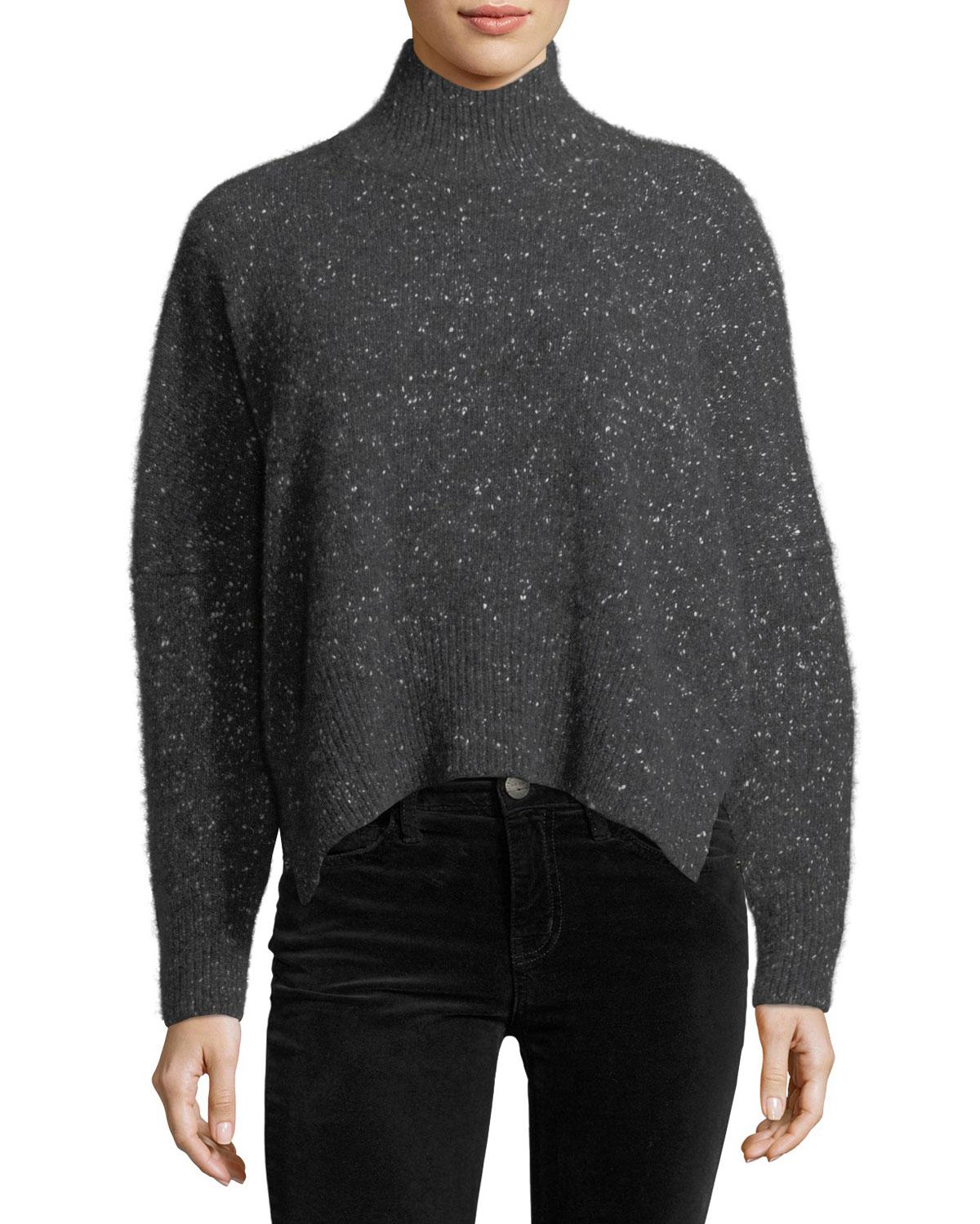 Lyst - Gentry Portofino Tweed Cashmere Turtleneck Sweater in Gray