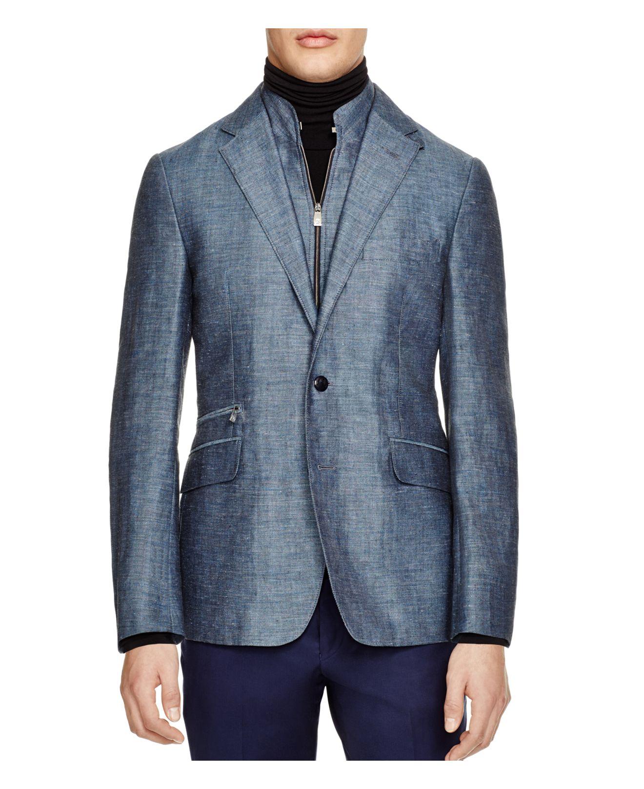Corneliani Wool Herringbone Regular Fit Sport Coat in Blue for Men - Lyst